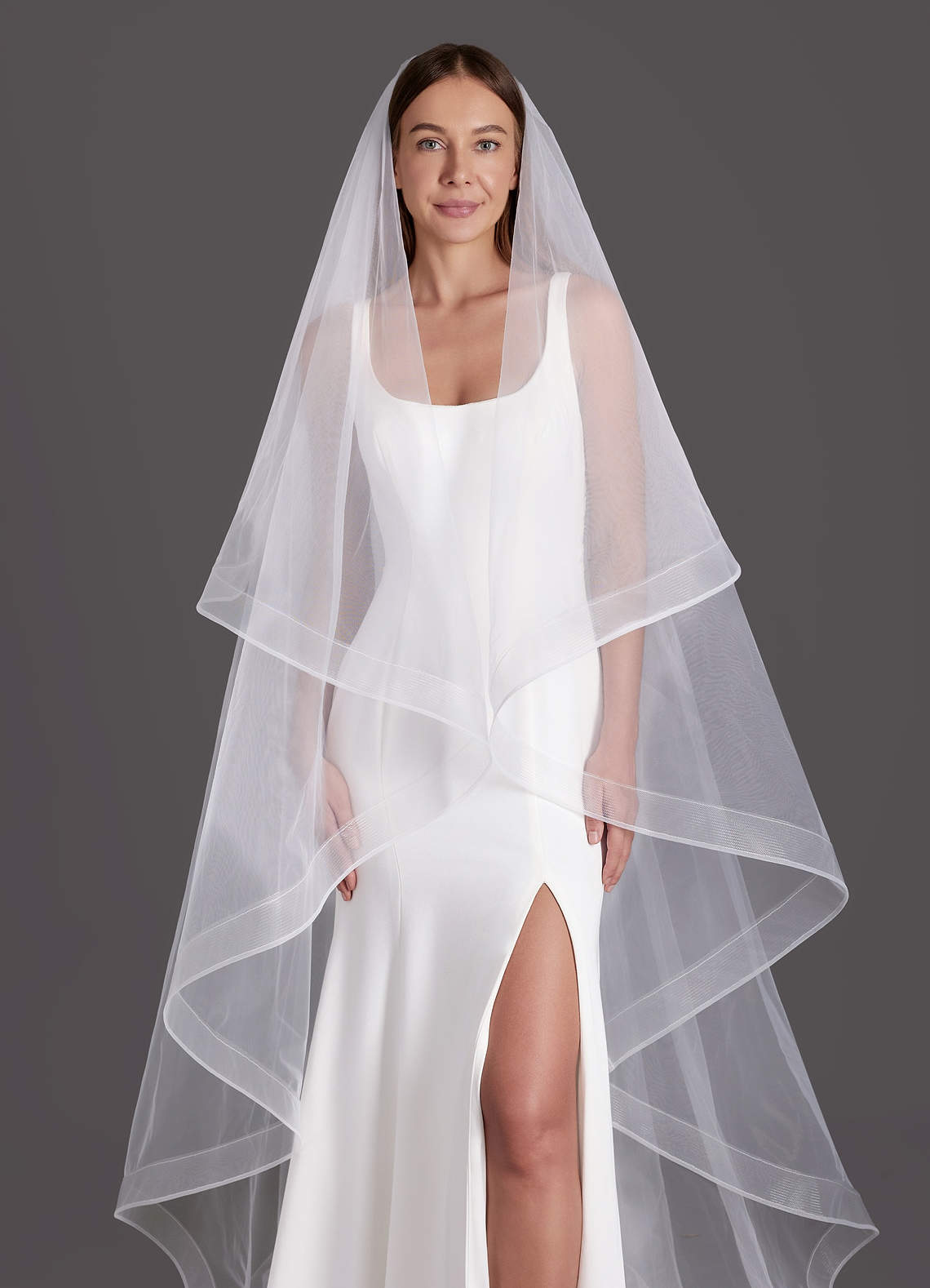 Richelle Cathedral Length Veil With Blusher Wedding Veils | Azazie UK