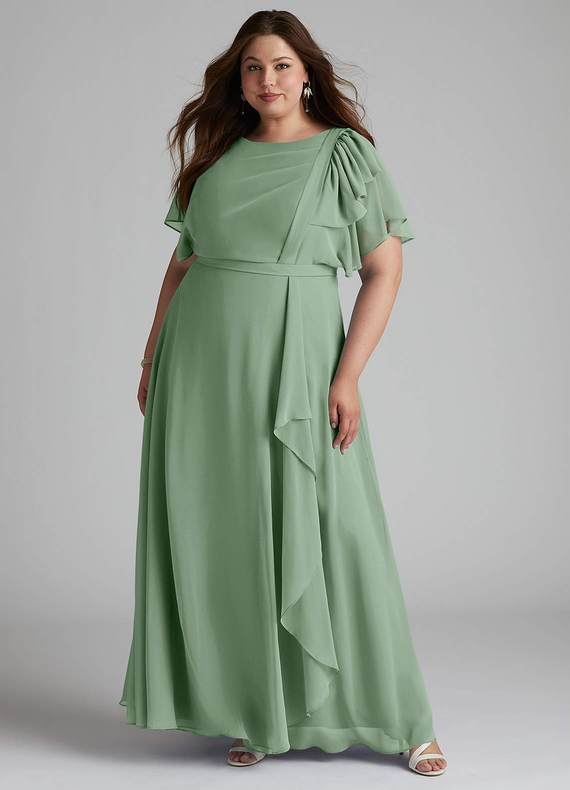 Azazie Aaliyah Matcha Modest Bridesmaid Dresses | Azazie