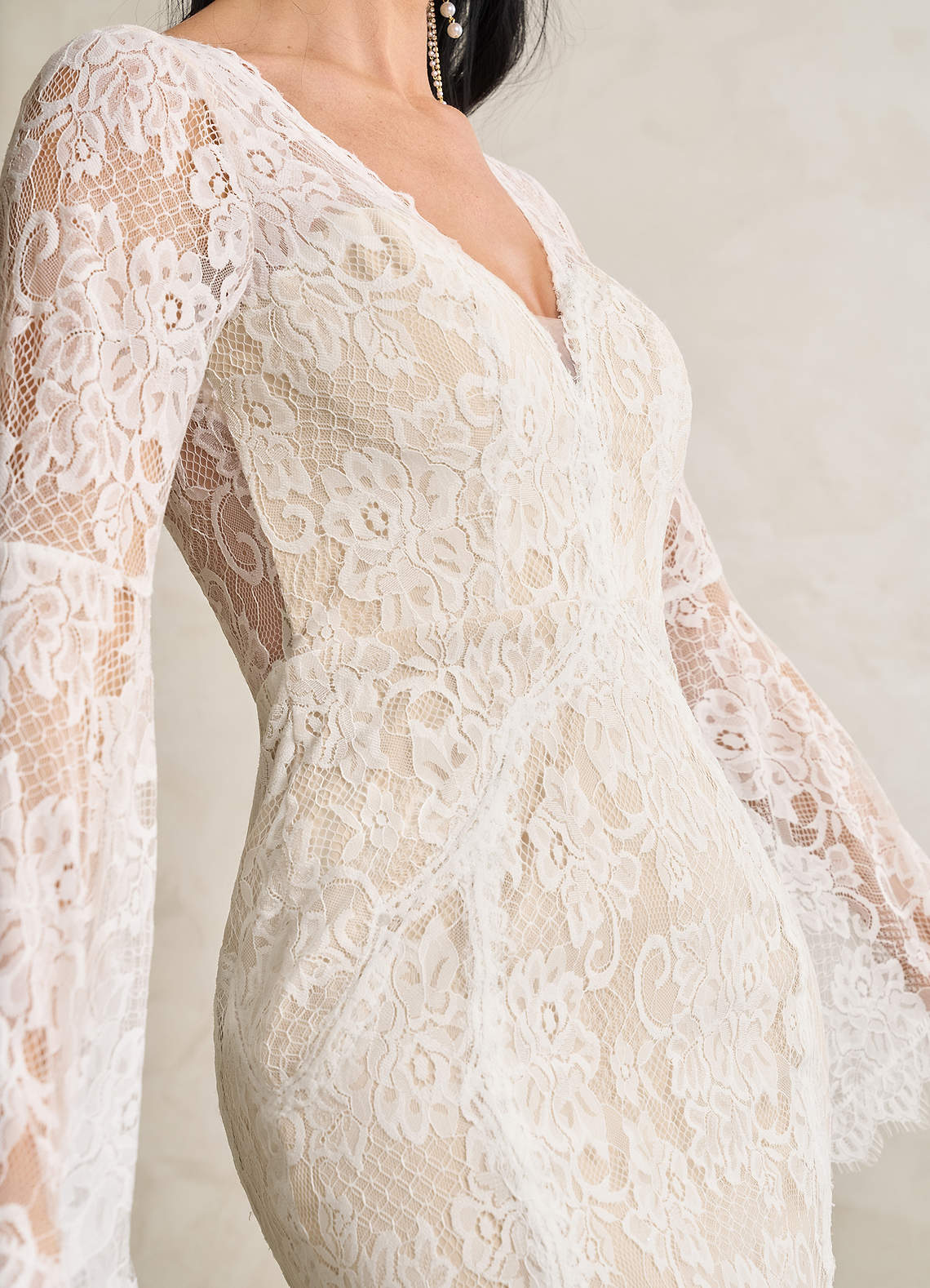 Diamond White/Champagne Azazie Hayes Diamond White Champagne Mermaid V ...