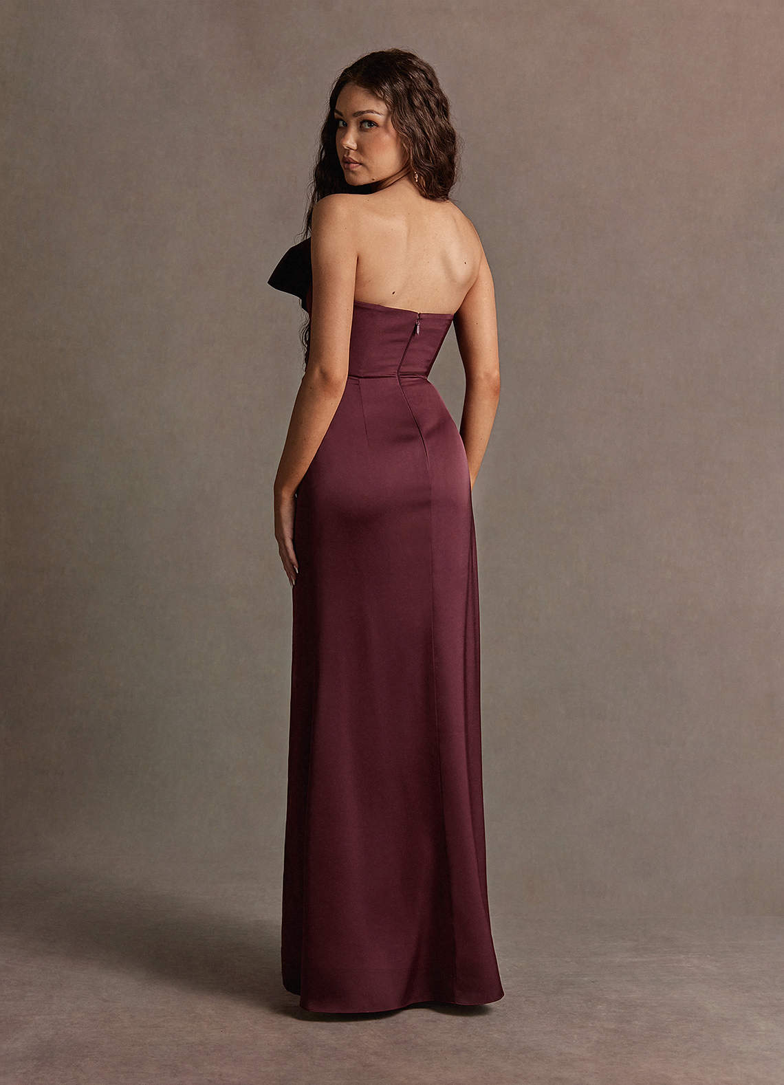 Kory Wine Bow Gown | Azazie