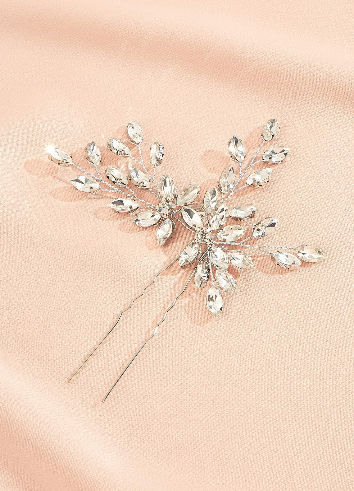 Rhinestones Metal U-Shaped Hairpin | Azazie