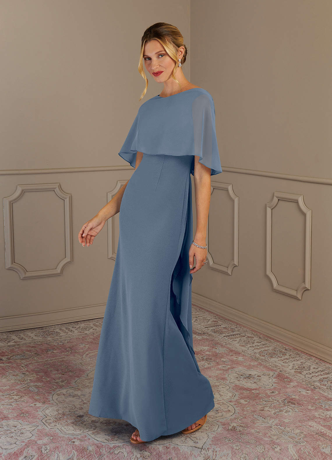 Twilight Azazie Dion Sheath Scoop Stretch Crepe Floor-Length Dress | Azazie