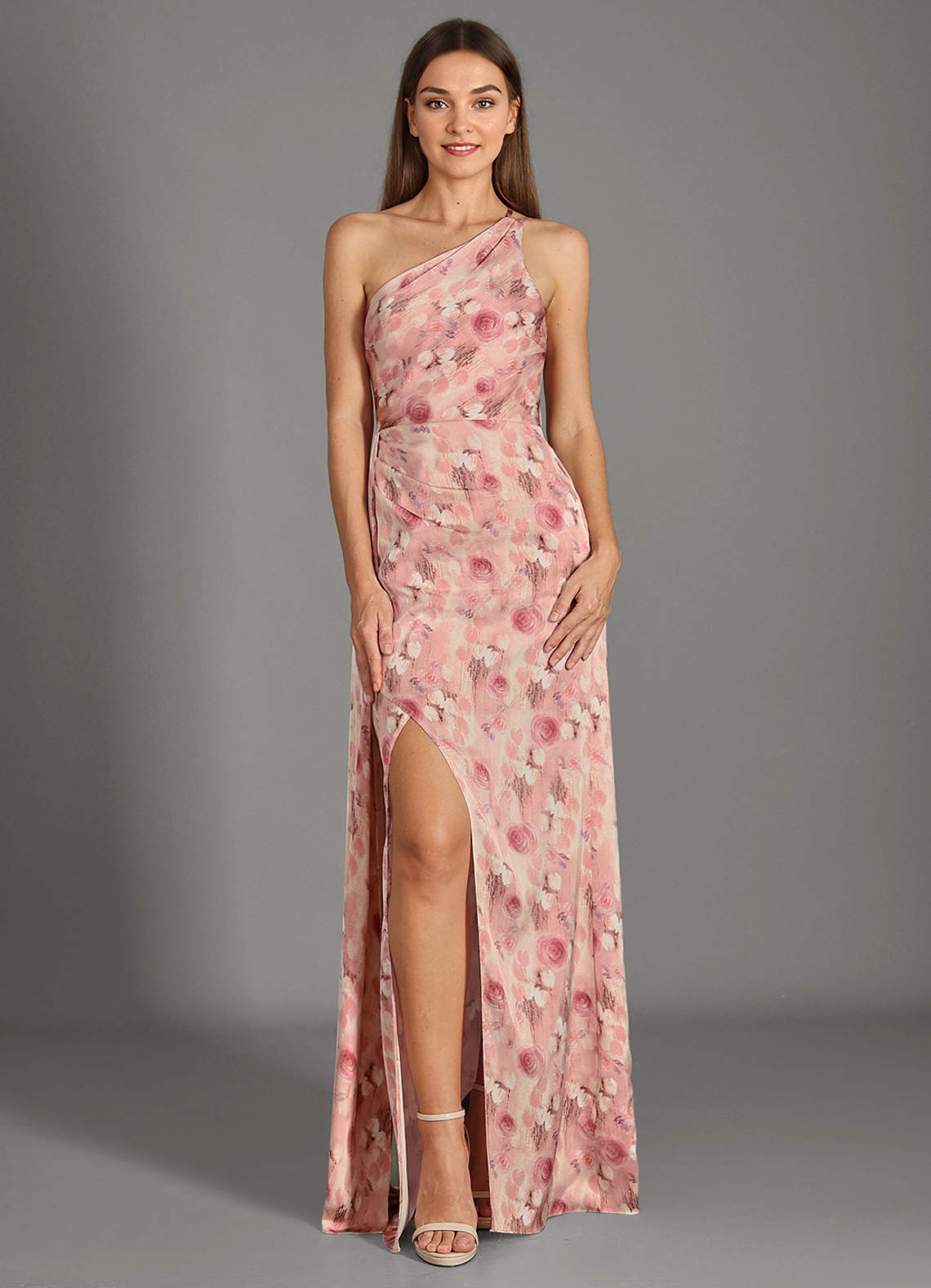 Azazie Maron Stretch Satin Dress Demure Roses Bridesmaid Dresses | Azazie