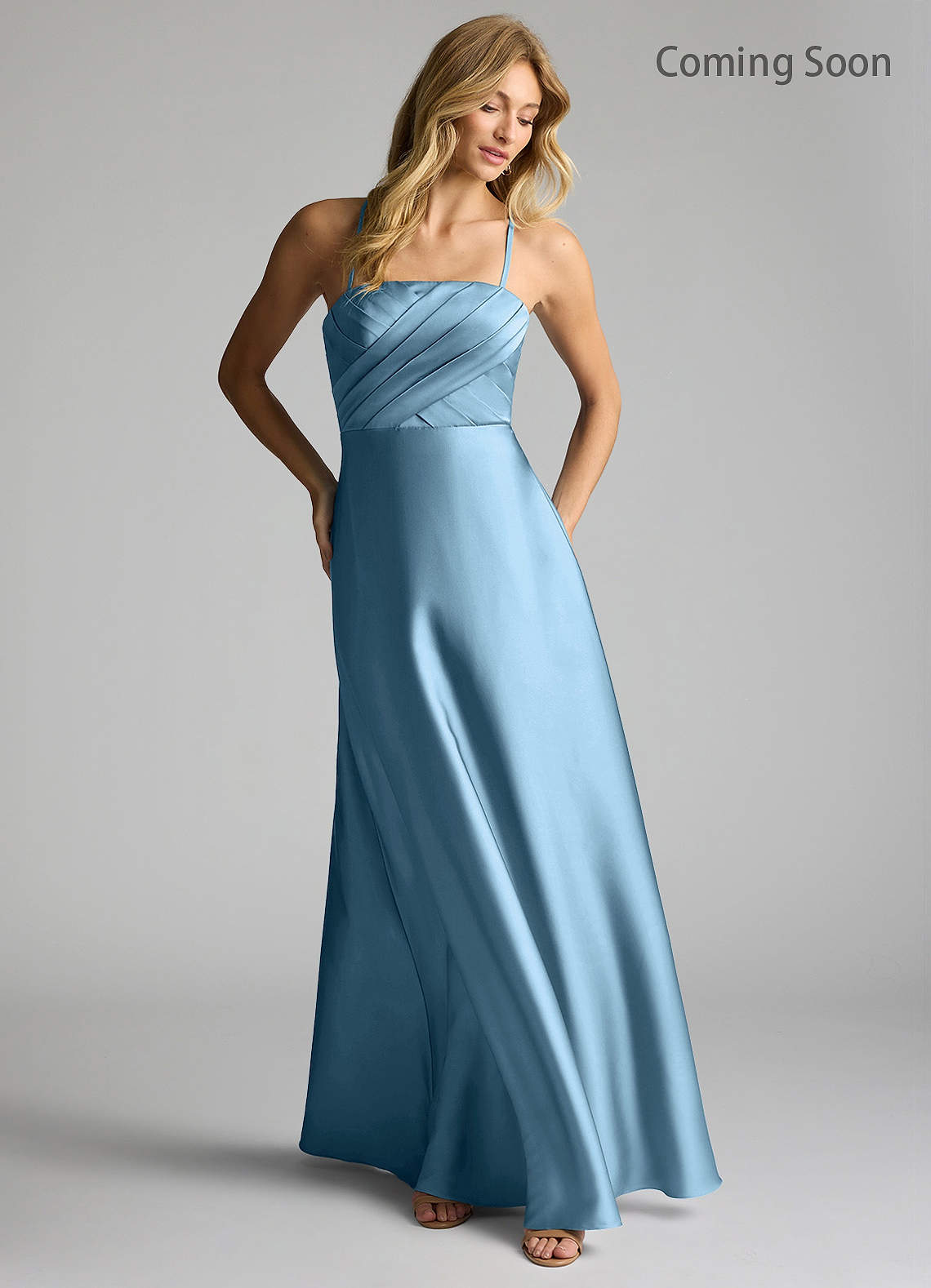 Steel Blue Azazie Kami Bridesmaid Dresses | Azazie