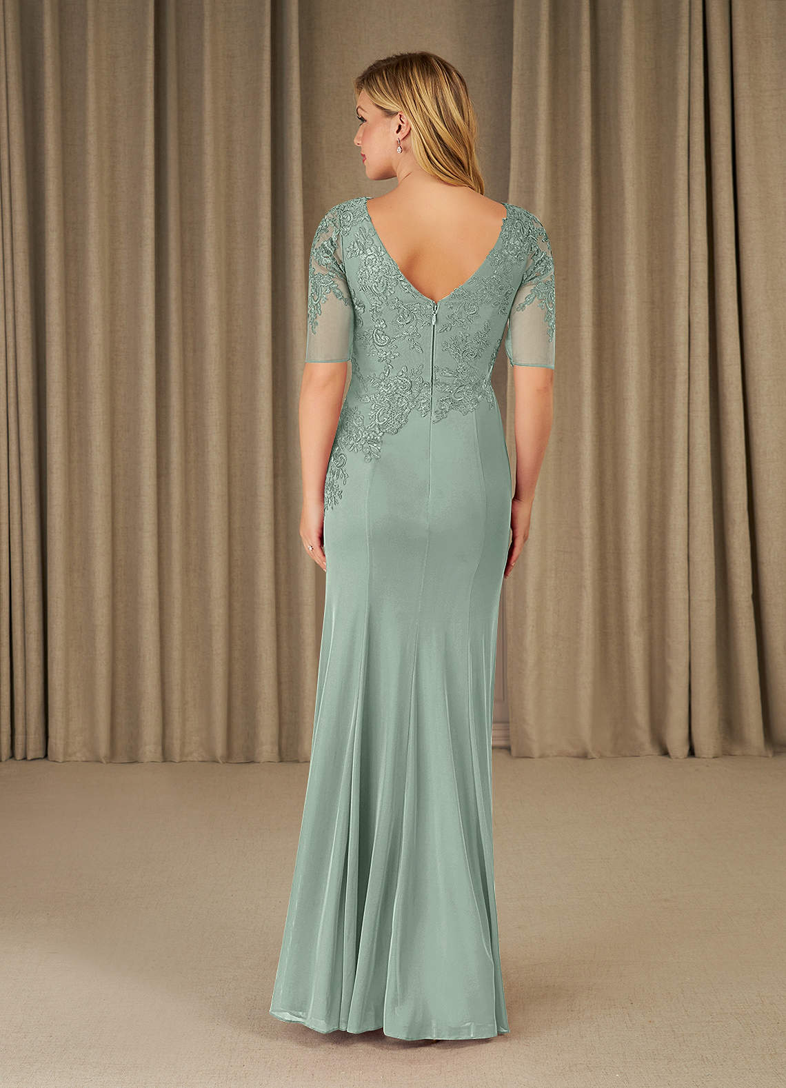 Azazie Ivanna Agave Mermaid Lace Dress | Azazie