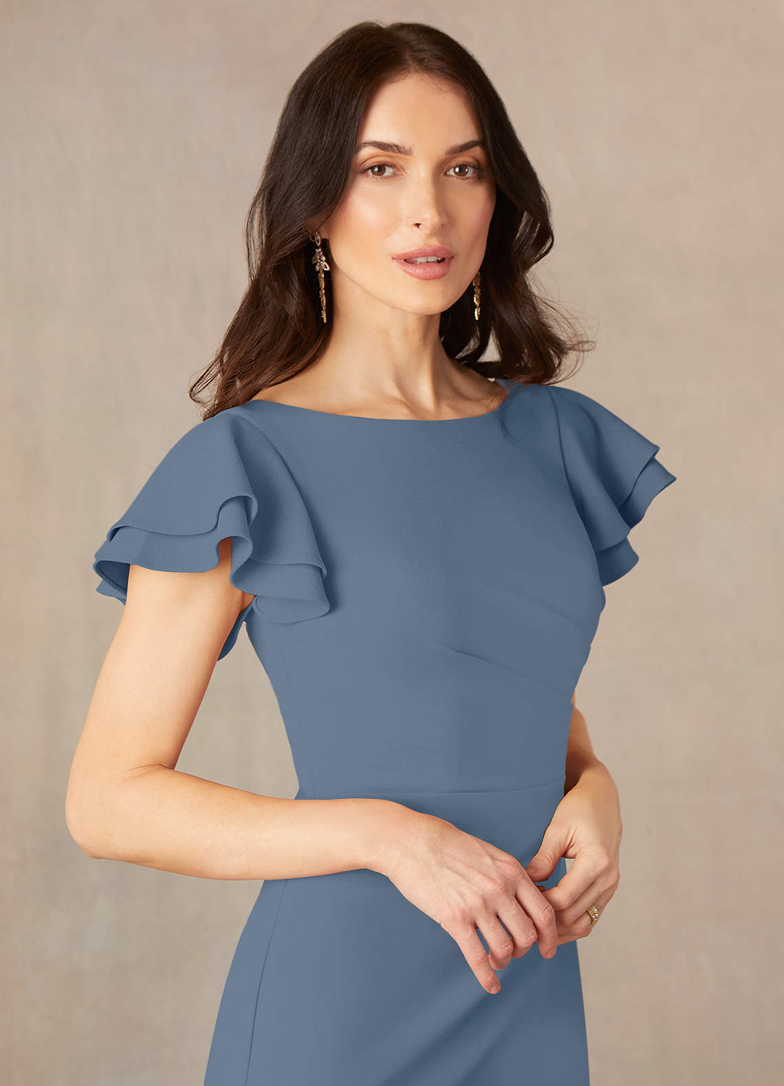 Azazie Peppermint Twilight Mermaid Scoop Ruched Stretch Crepe Dress ...