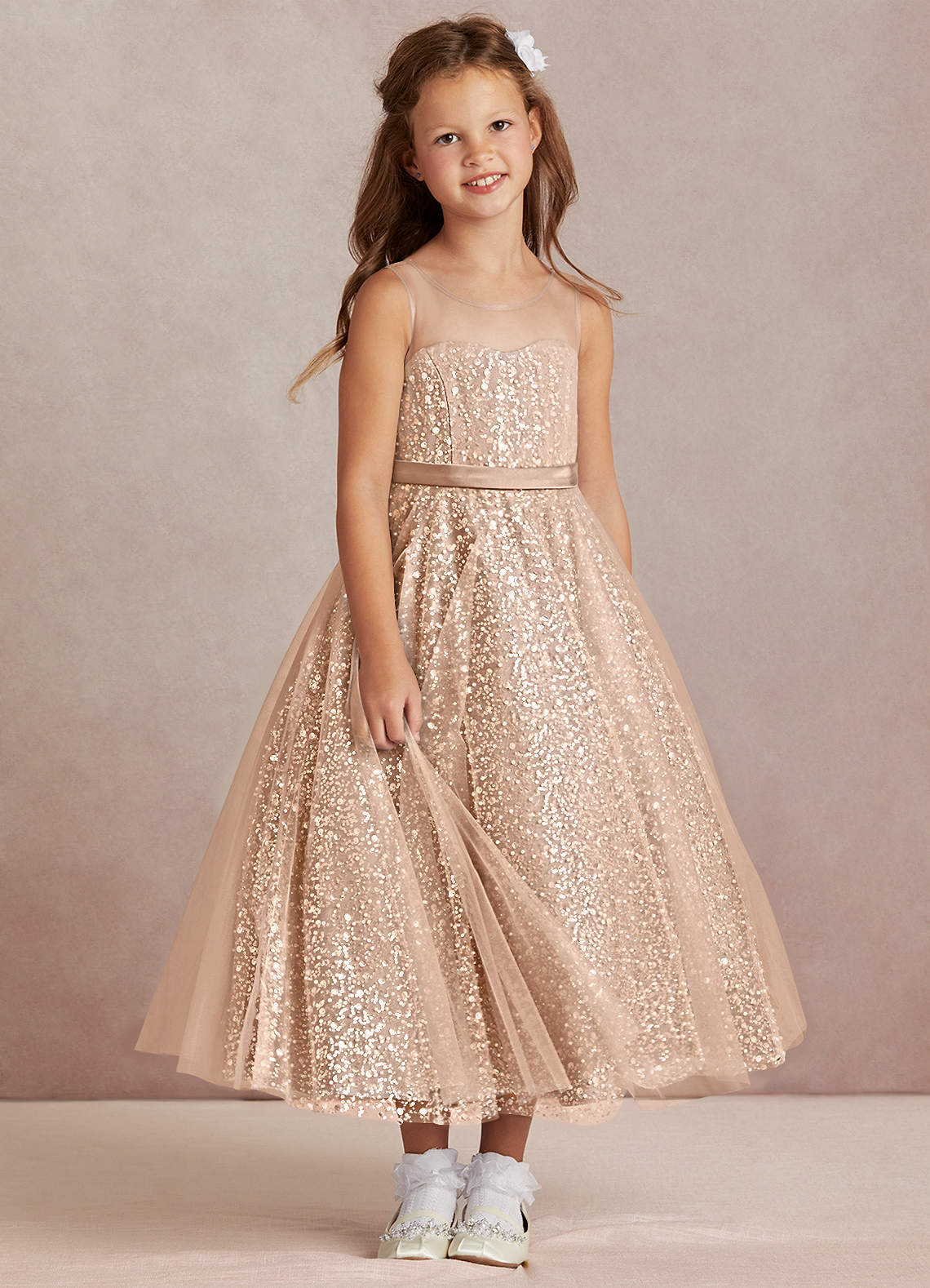 Azazie Siwa English Rose A-Line Beaded Tulle Dress | Azazie