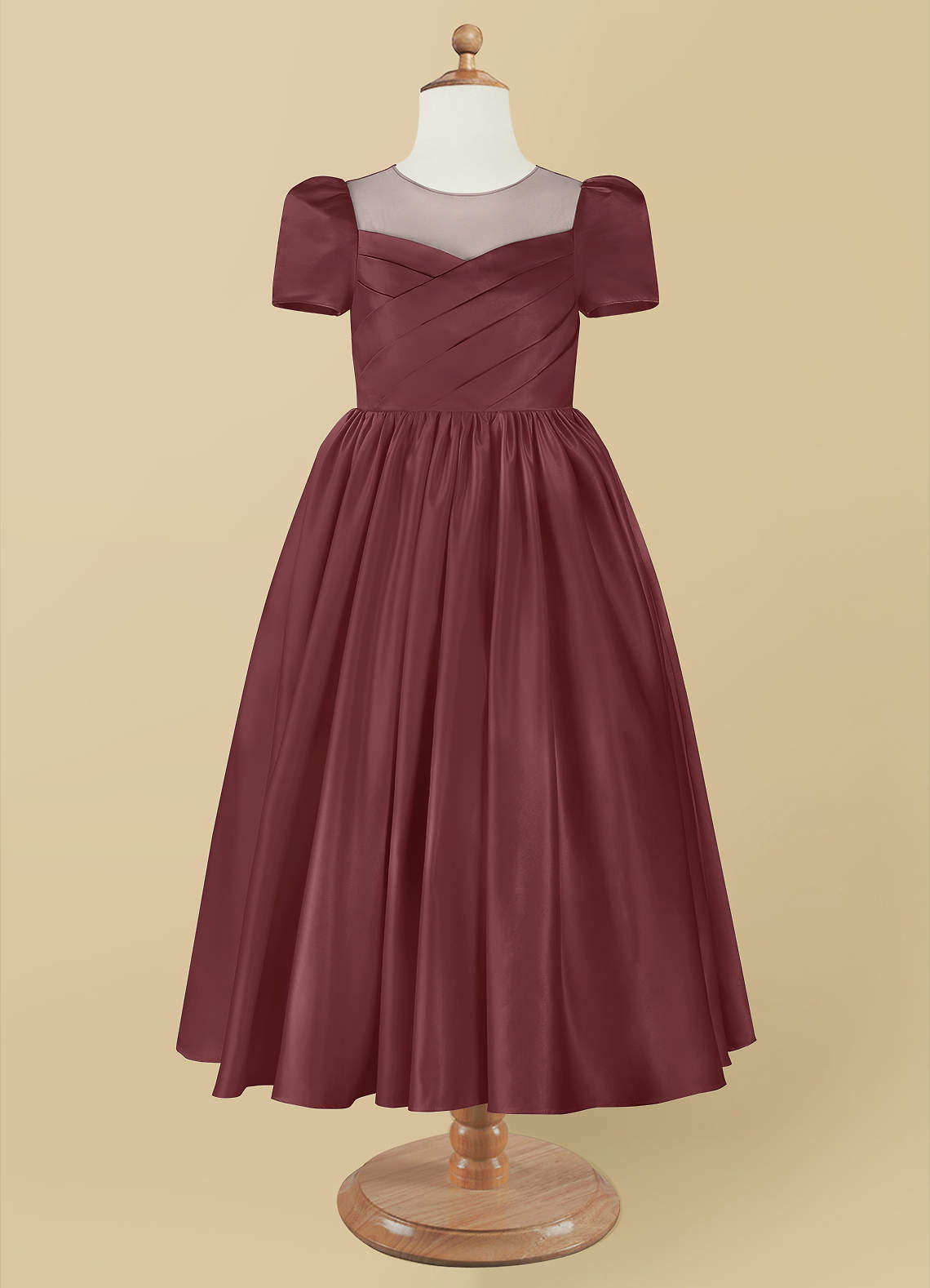 Desert Rose Azazie Anirra Desert Rose Ball-Gown Pleated Matte Satin ...