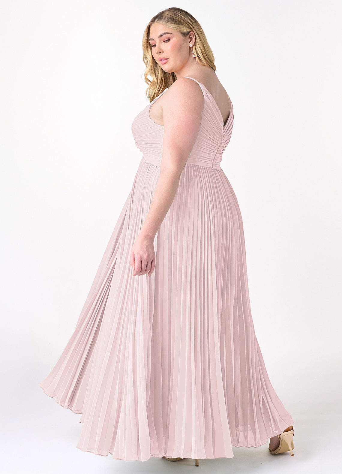 Blushing Pink Azazie Raychelle Bridesmaid Dresses | Azazie