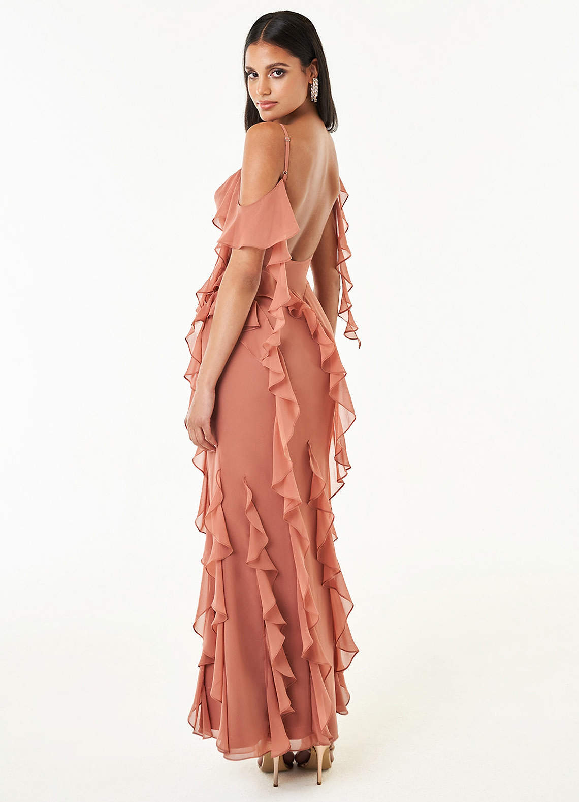 Francesca Copper Ruffle Gown Atelier Dresses | Azazie