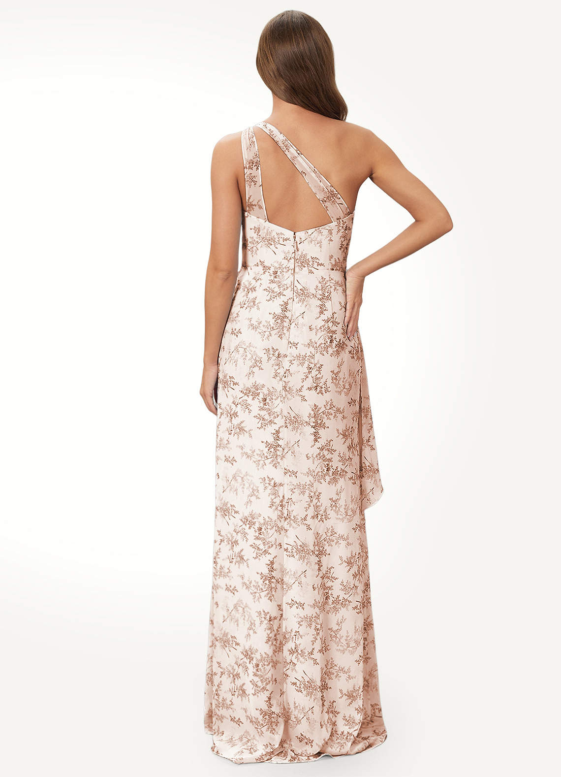 Pink Fern Floral Azazie Maive Bridesmaid Dresses | Azazie