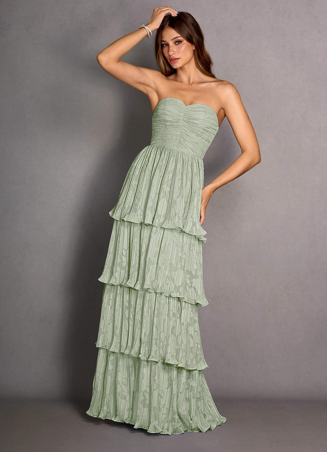 Marisol Pistachio Maxi Dress | Azazie
