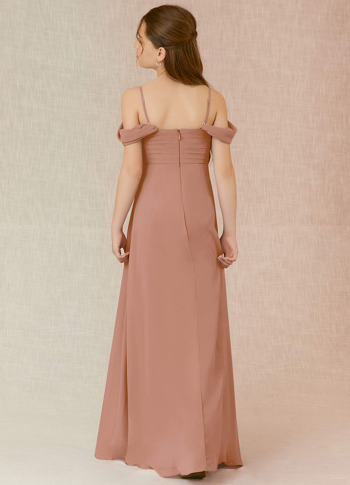 Azazie Kaitlynn Junior Bridesmaid Dress in Champagne Rose | Azazie CA