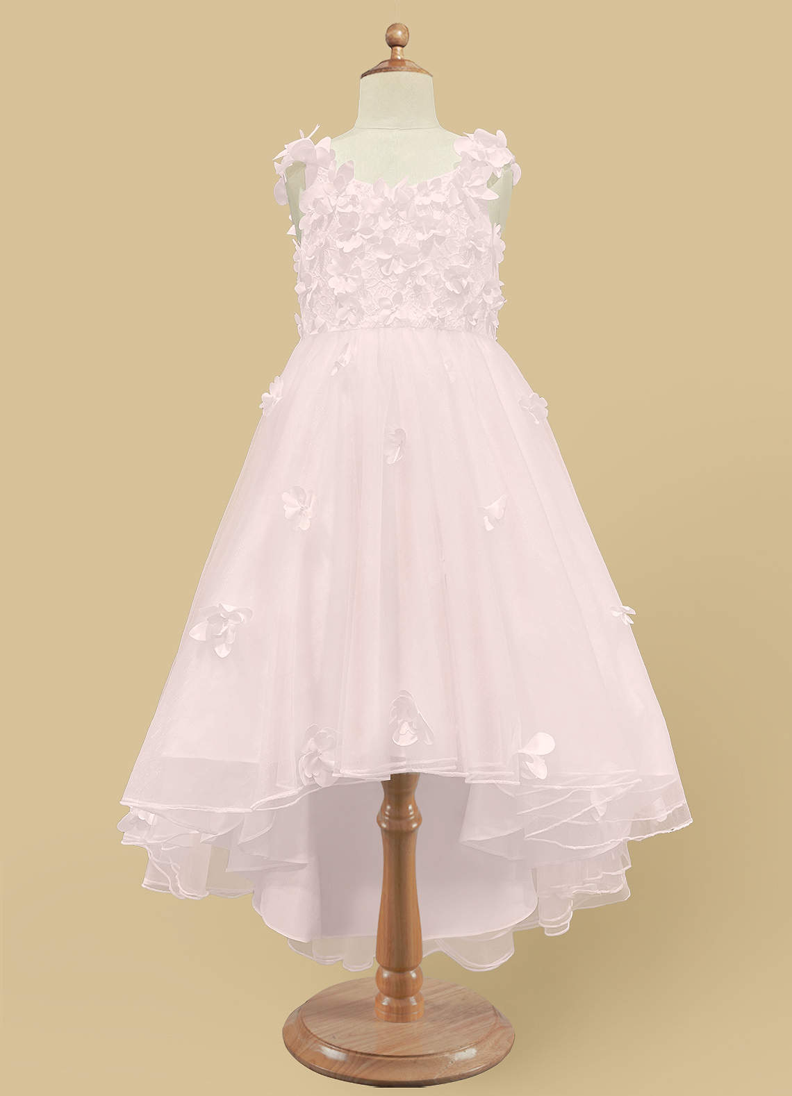 Azazie Ceres Blushing Pink Ball-Gown Lace Tulle Dress | Azazie