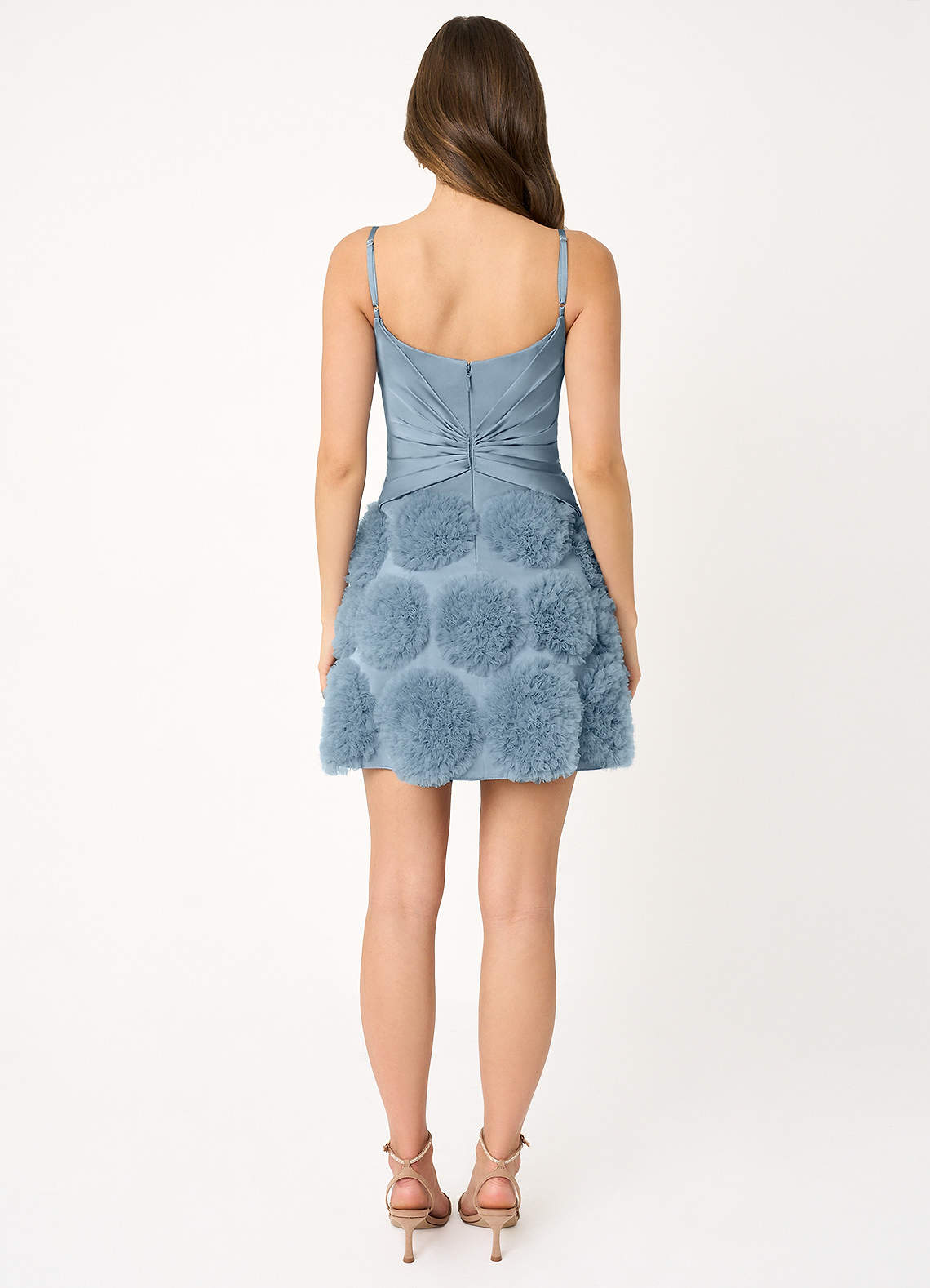 Leena Powder Blue Pom Pom Mini Dress Atelier Dresses | Azazie