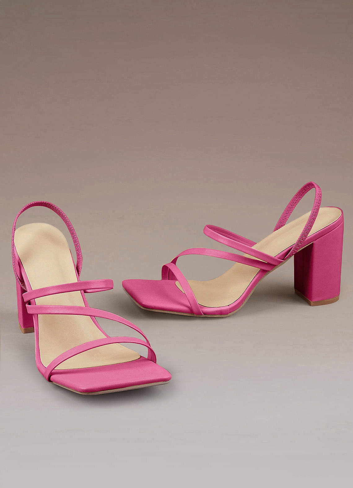 Hot Pink Strappy Block Heeled Sandals | Azazie