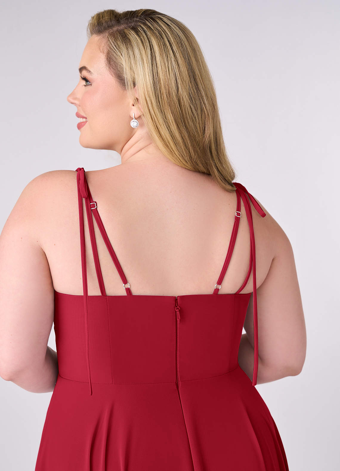 Scarlet V-neck Chiffon Tiered A-line Dress Bridesmaid Dresses | Azazie