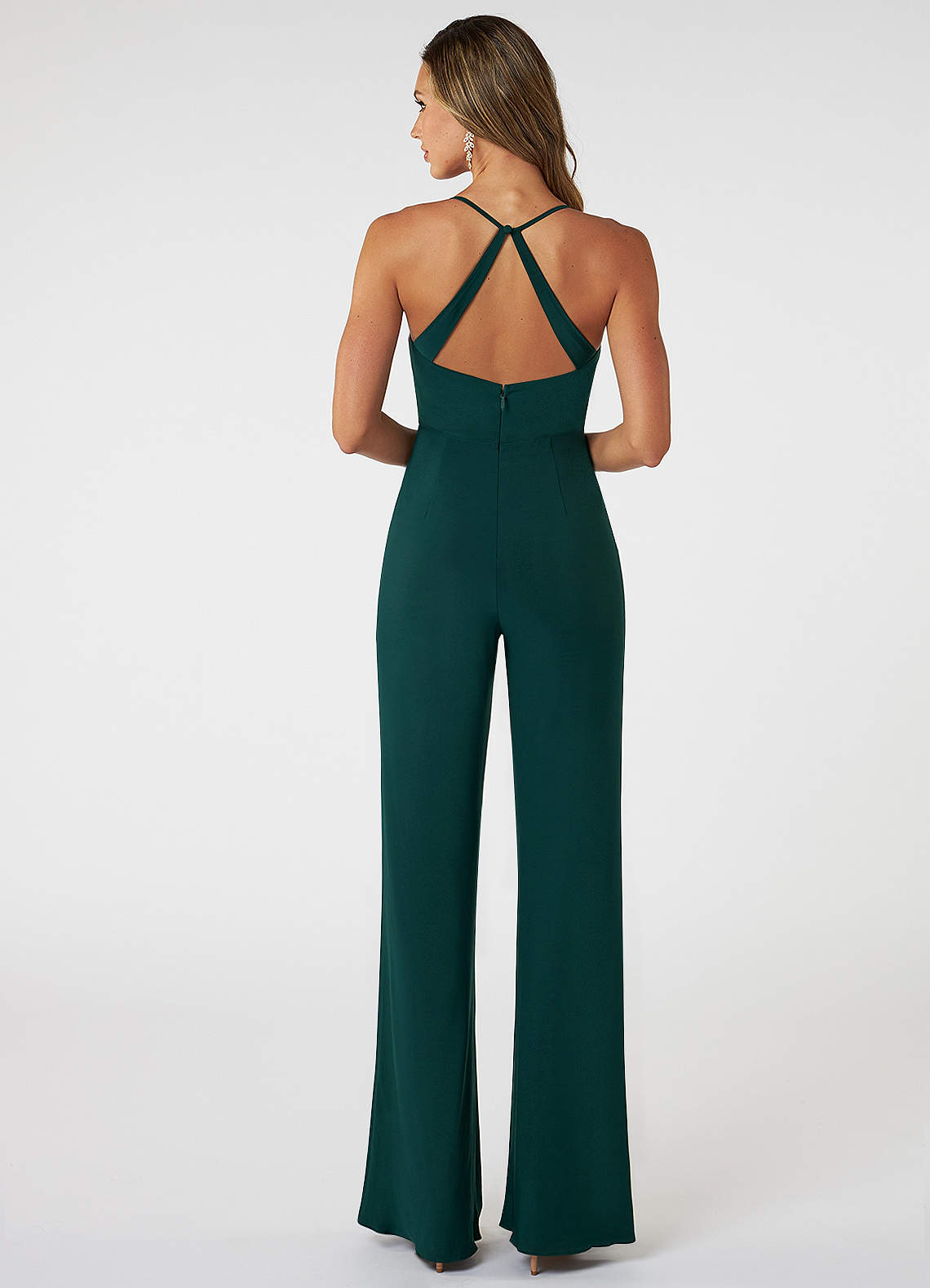Pine Azazie Leon Jumpsuit Bridesmaid Dresses | Azazie