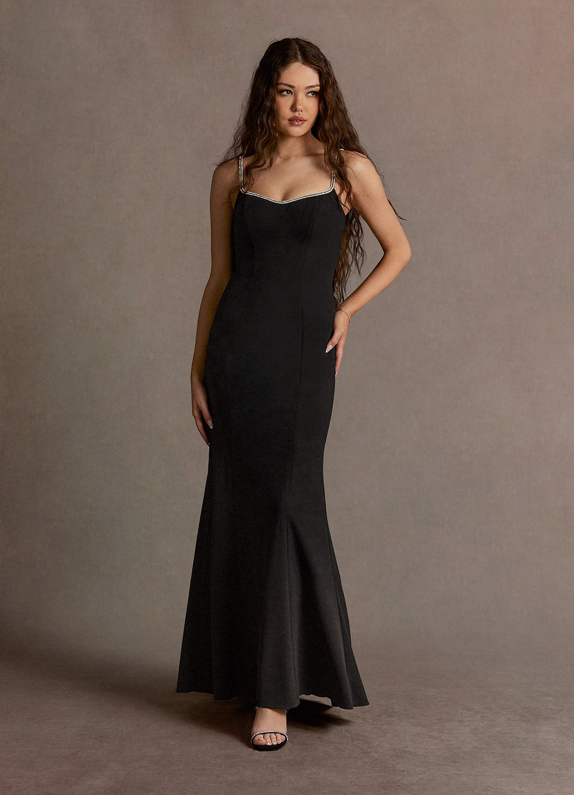Lucy Black Rhinestone Maxi Dress Atelier Dresses | Azazie