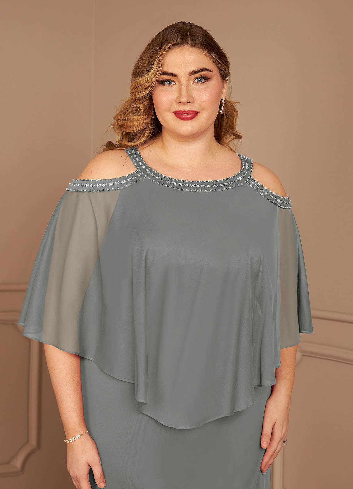 Azazie Junibee Steel Grey Sheath Sequins Mesh Dress | Azazie