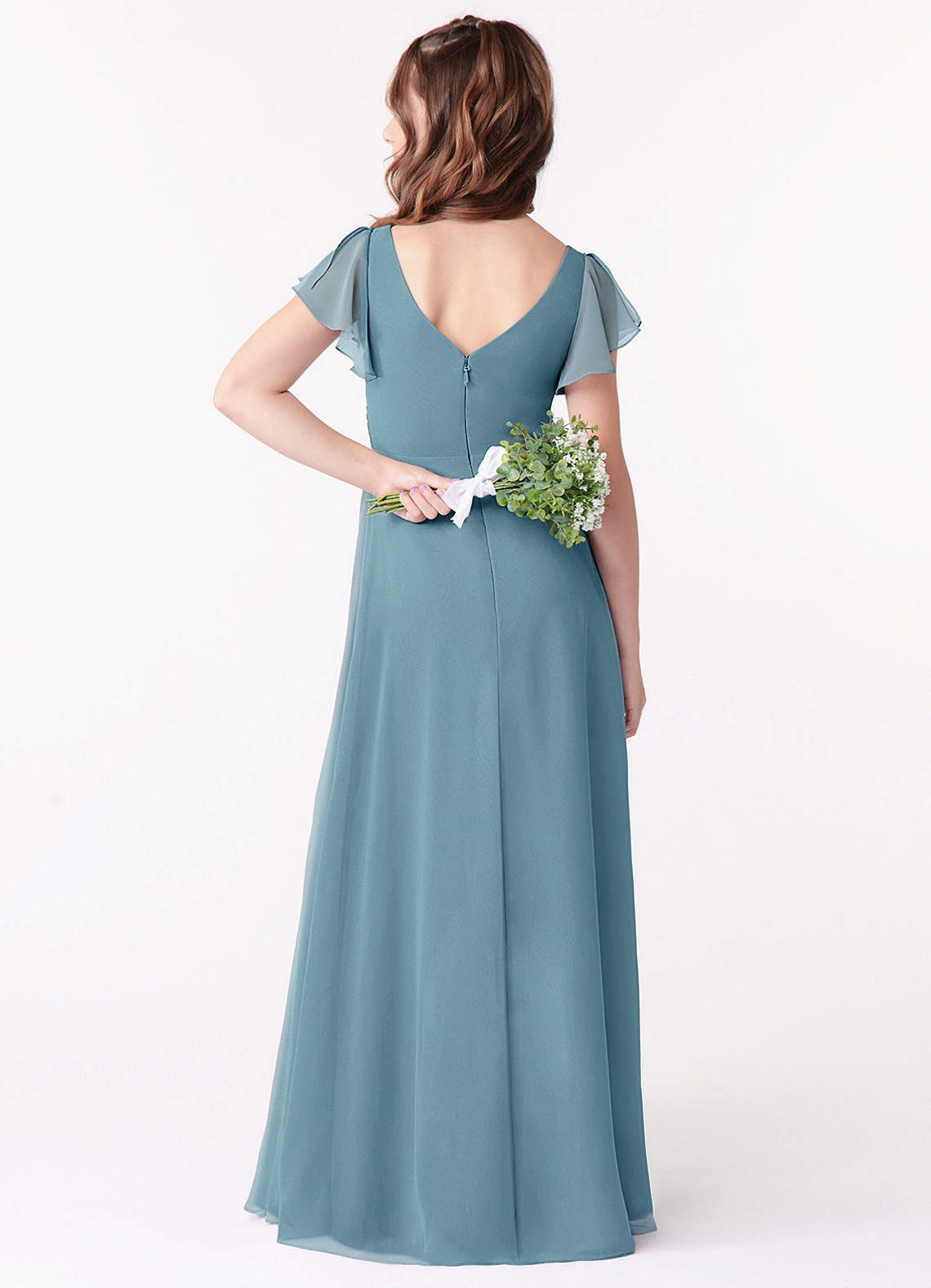 Moody Blue Azazie Omari Junior Junior Bridesmaid Dresses | Azazie