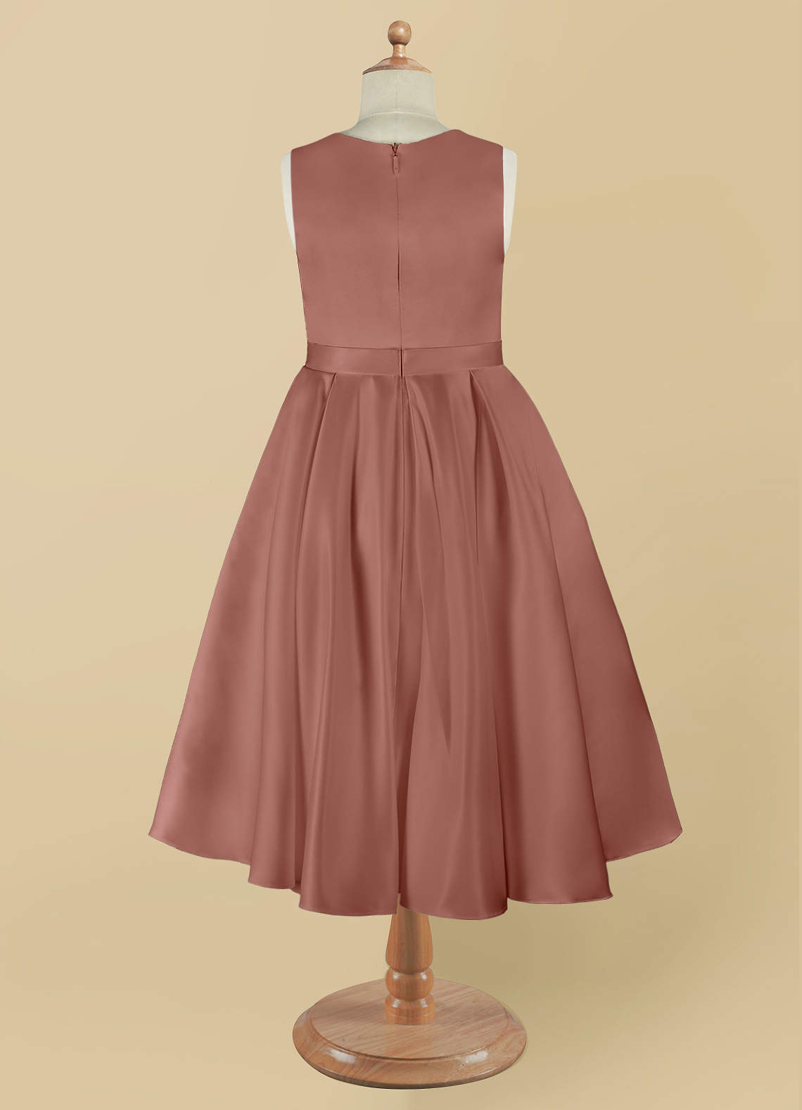 Cedar Rose Azazie Coco A-Line Bow Matte Satin Knee-Length Dress | Azazie
