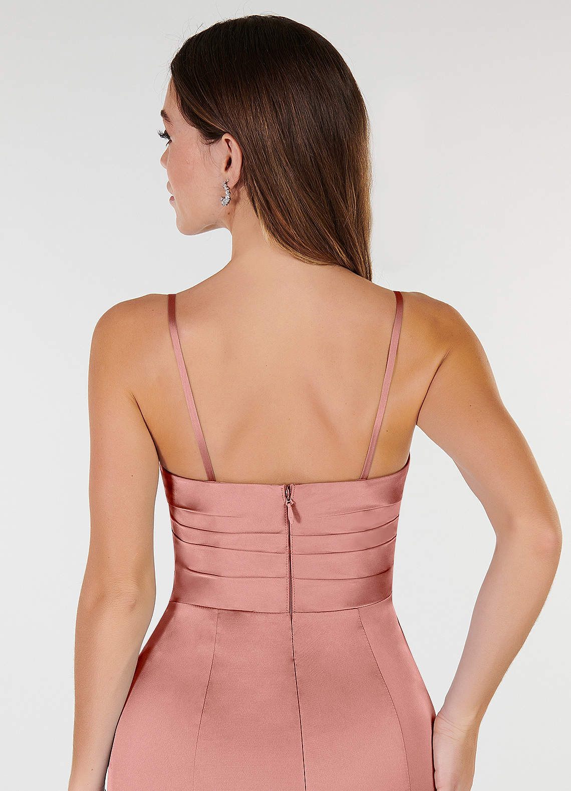 Azazie Yola Stretch Satin Dress Rosette Bridesmaid Dresses | Azazie