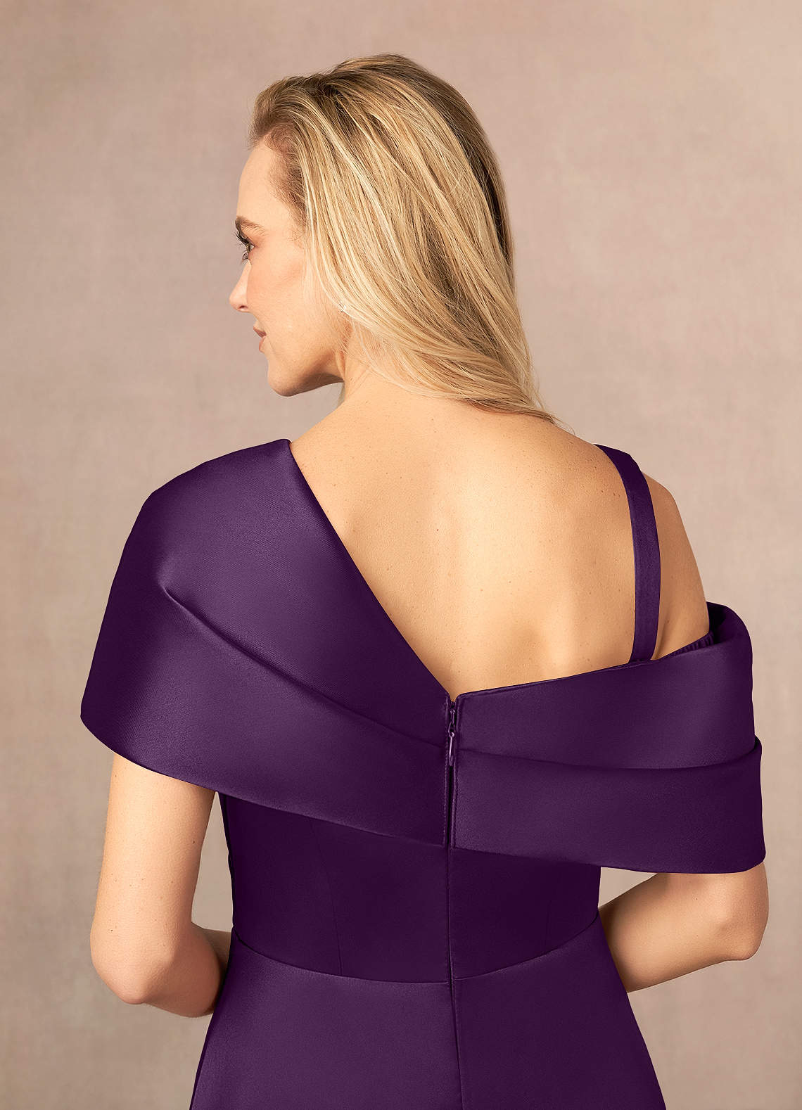 Azazie Marissa Grape A-Line Pleated Mikado Dress | Azazie