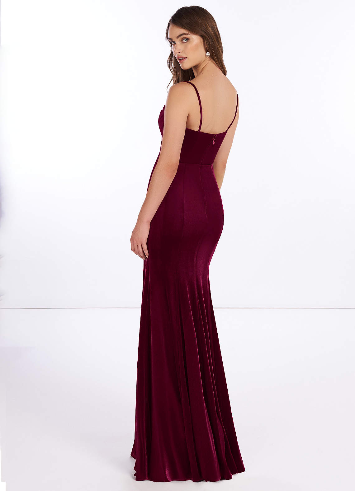 Azazie Solange Velvet Dress Cabernet Bridesmaid Dresses | Azazie