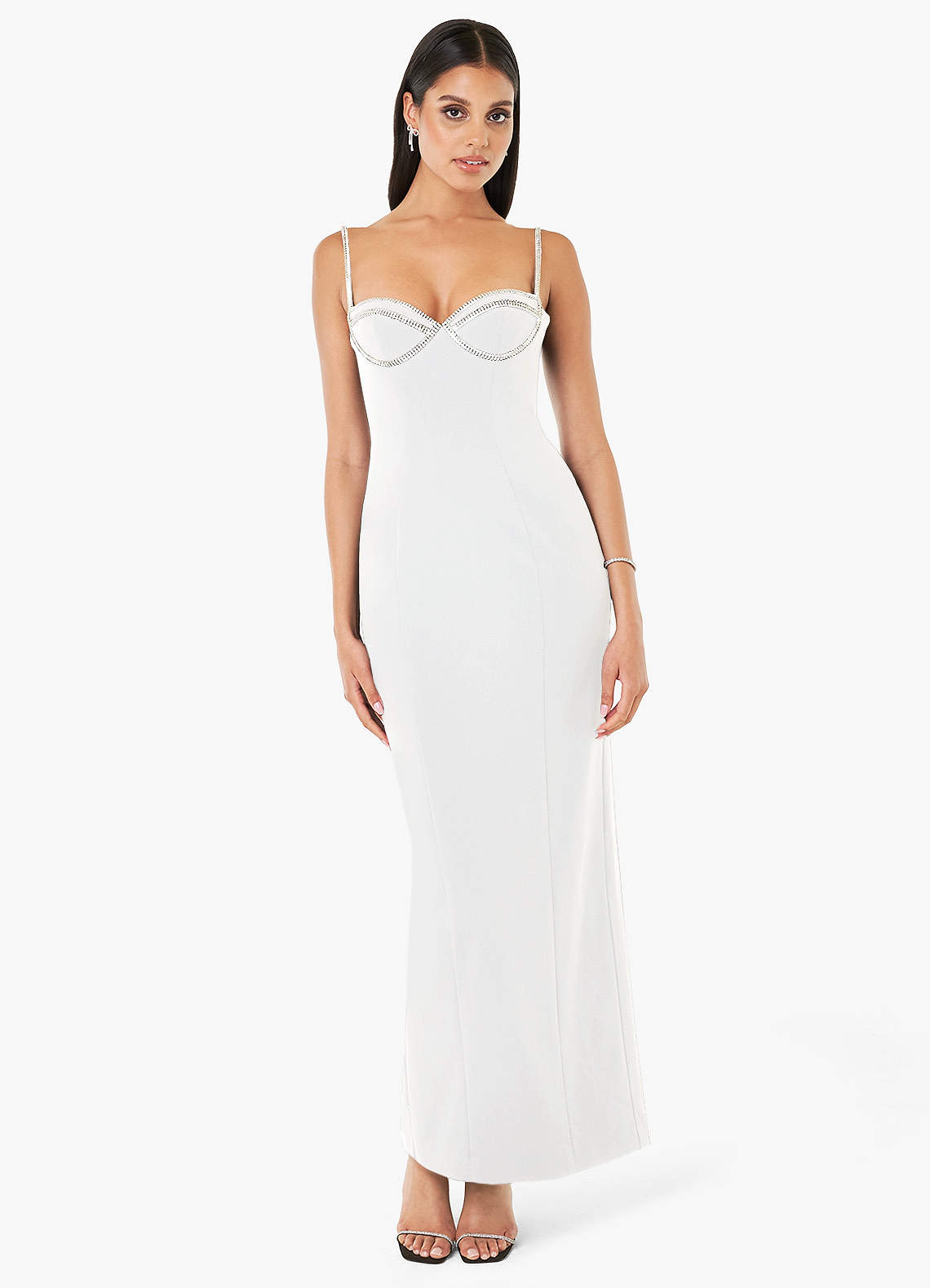 Asha White Rhinestone Maxi Dress Atelier Dresses | Azazie