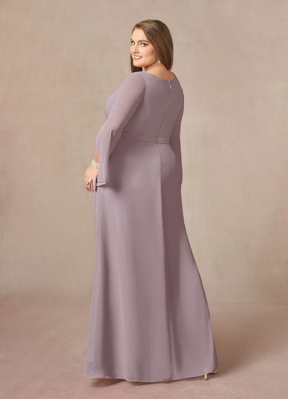 Azazie Belinda Dusk A-Line V-Neck Pleated Chiffon Dress | Azazie