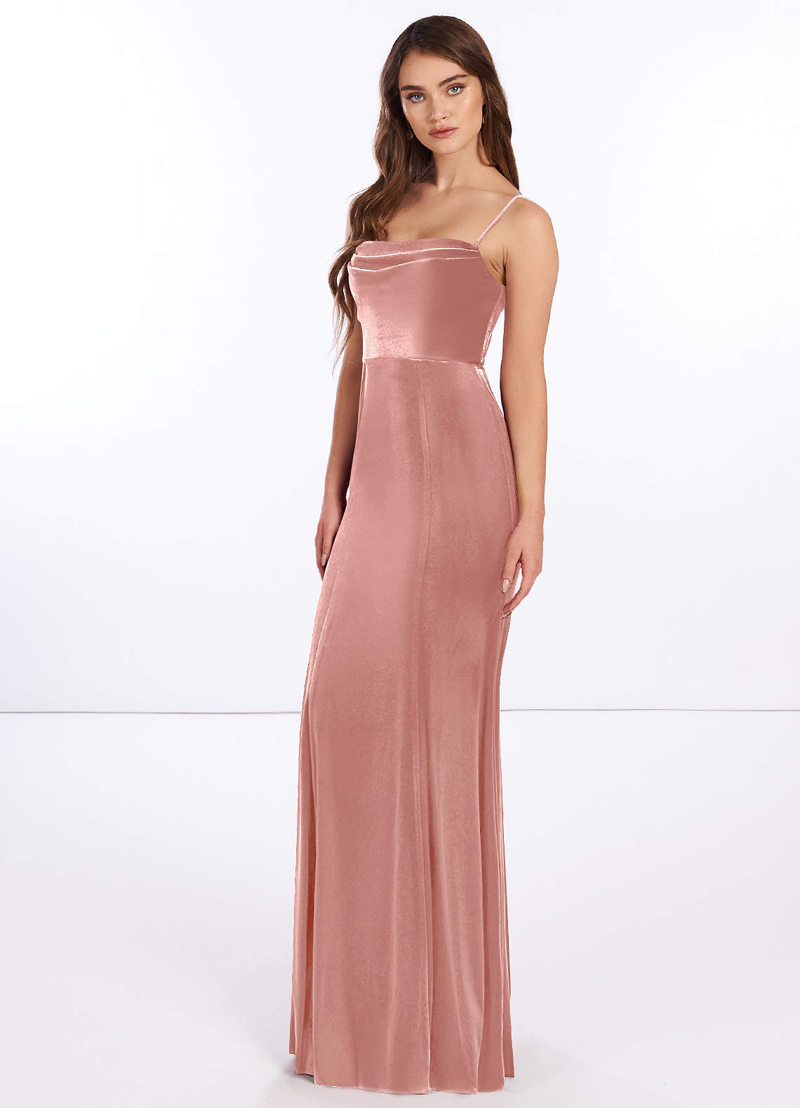 Dusty Rose Azazie Solange Velvet Dress Bridesmaid Dresses | Azazie
