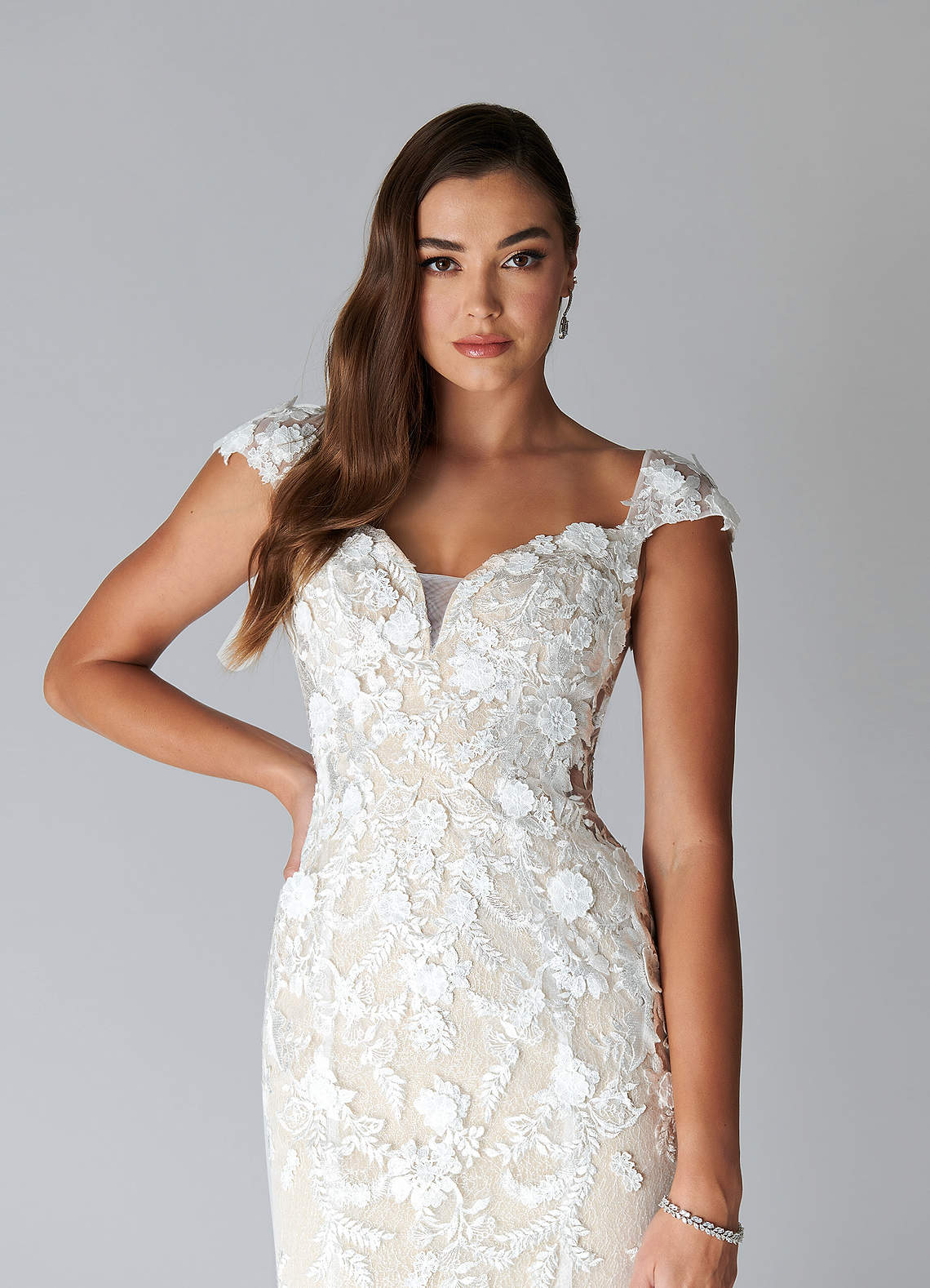 Diamond White/Champagne Azazie Salina Mermaid Sweetheart Sequins Tulle ...
