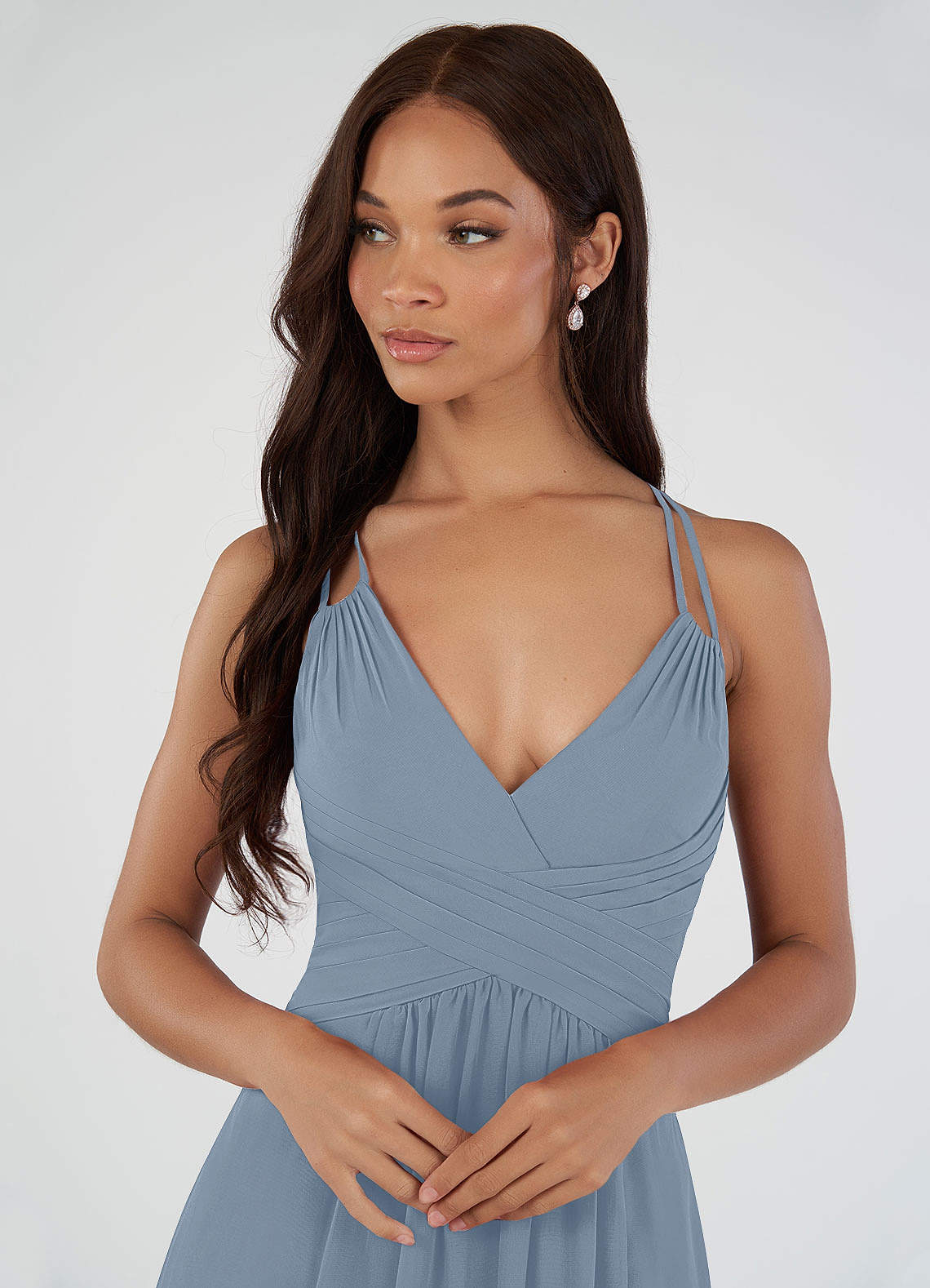 Dusty Blue Azazie Farren Bridesmaid Dresses | Azazie