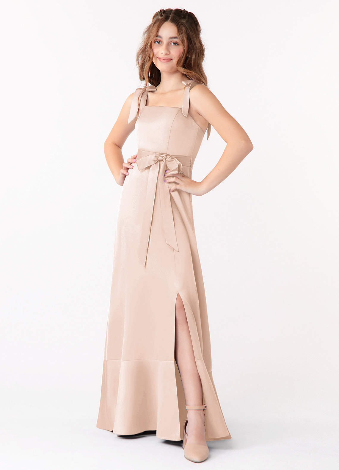Azazie Barbara Junior Bridesmaid Dress in Blushing Pink | Azazie Azazie Barbara Junior Bridesmaid Dress in Blushing Pink | Azazie
