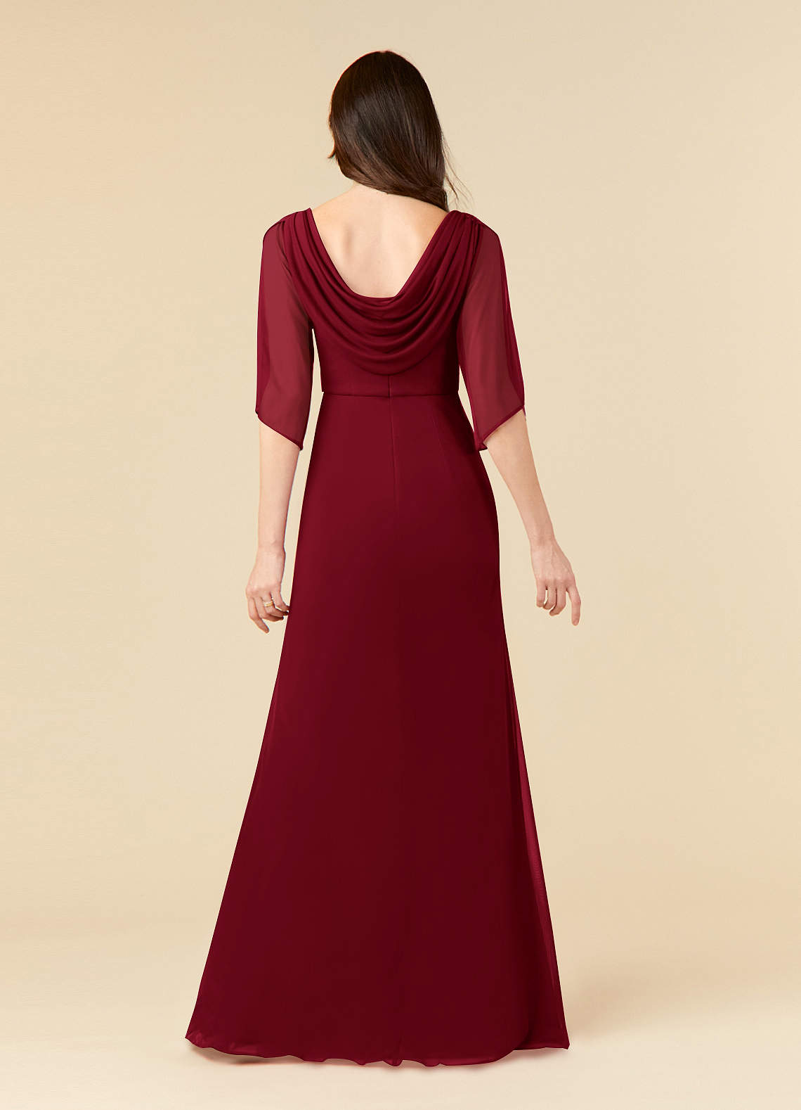 Azazie Magdalene Burgundy Sheath Sequins Mesh Dress Azazie