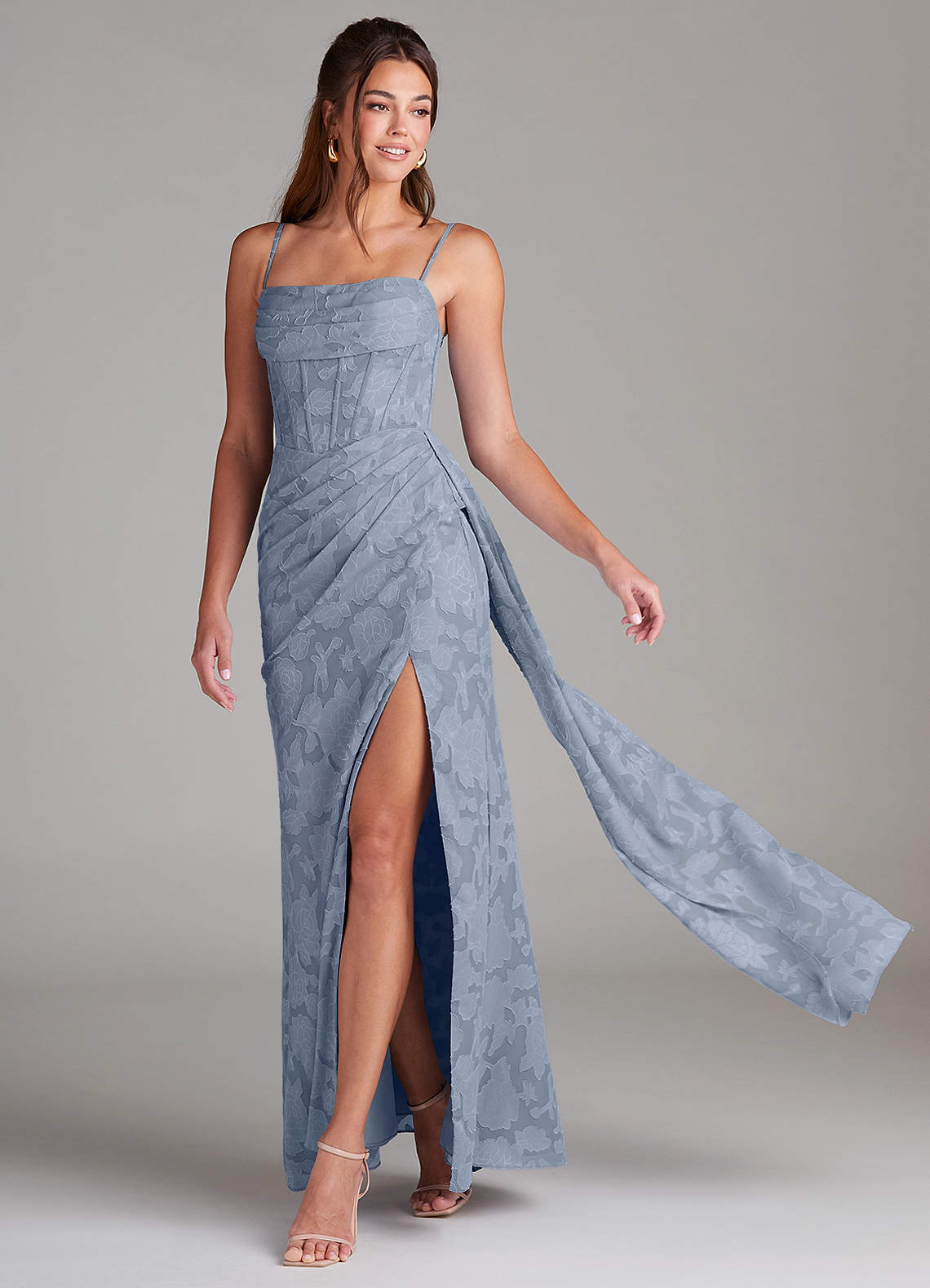Denisa Powder Blue Maxi Dress Azazie Au