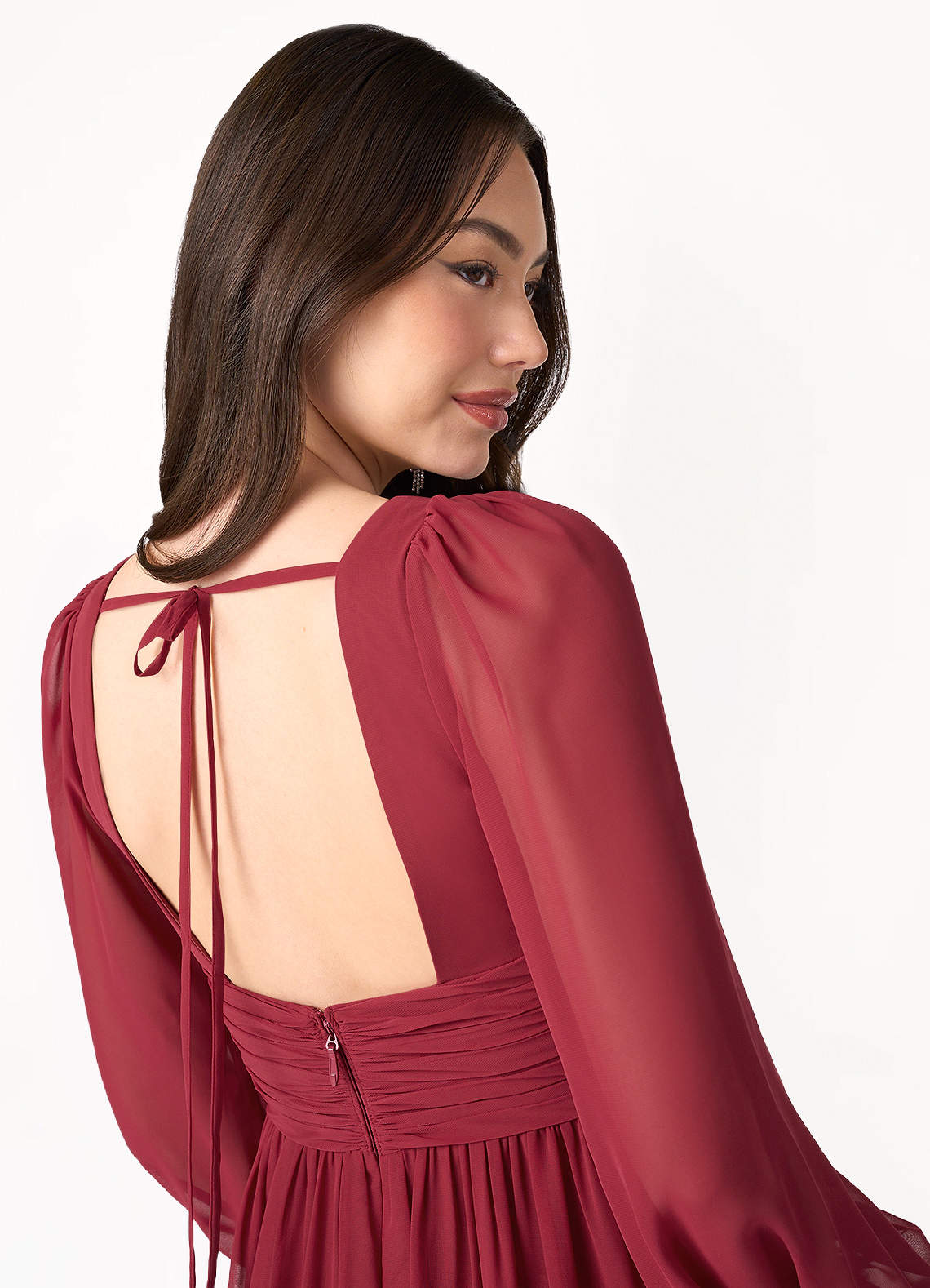 Kelly Ruby Red Long Sleeve Maxi Dress | Azazie