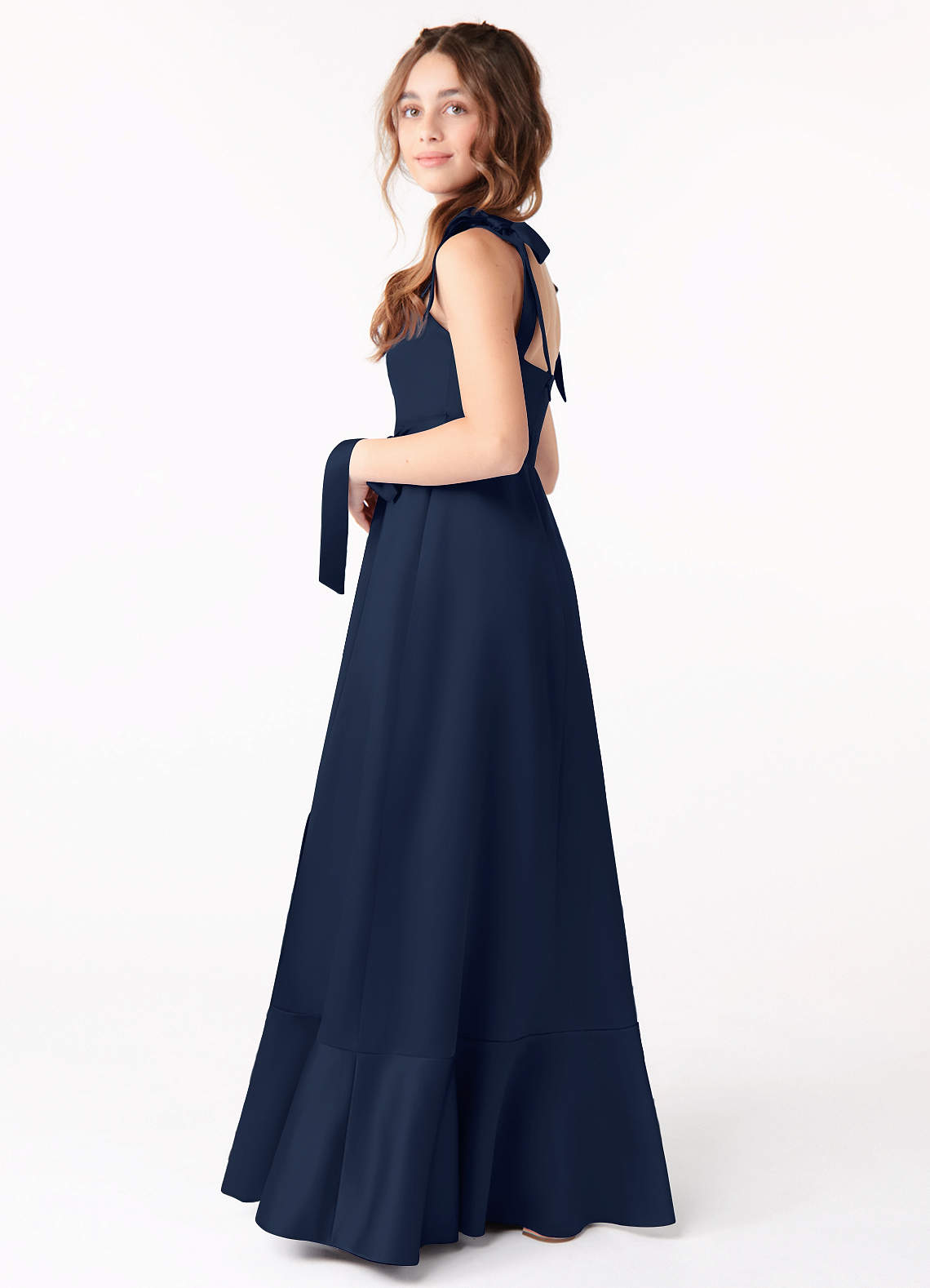 Dark Navy Azazie Barbara Junior Junior Bridesmaid Dresses | Azazie