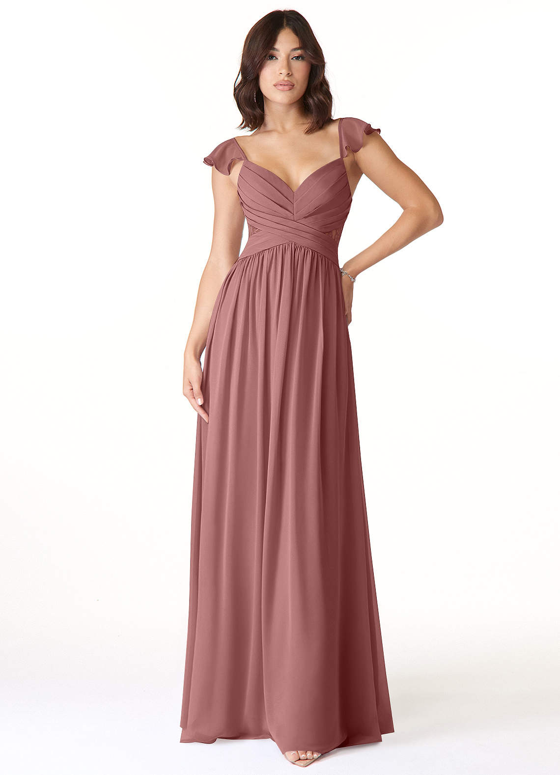 Azazie Lissa Desert Rose Bridesmaid Dresses | Azazie