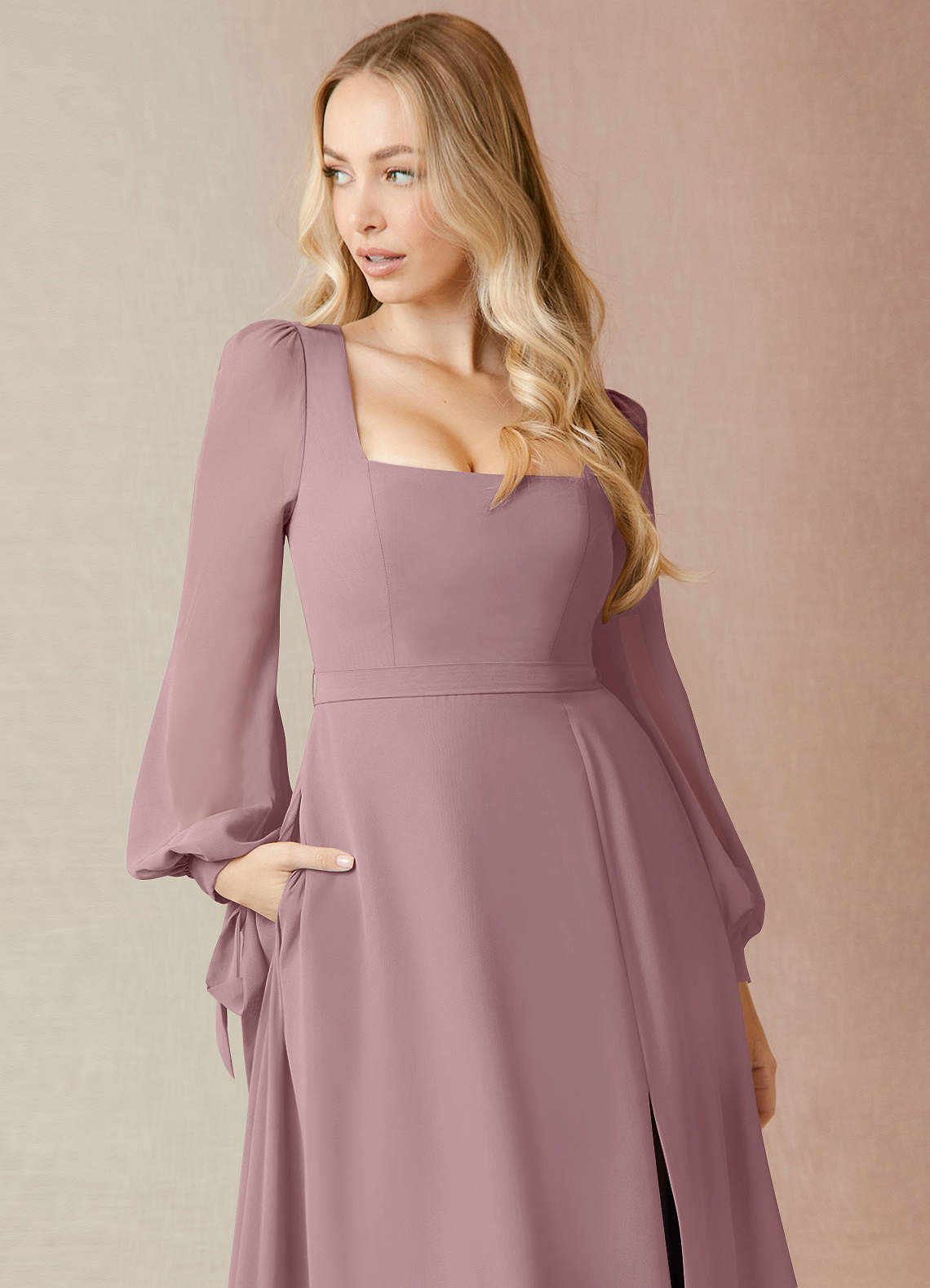 Dusty Rose Azazie Leonia Bridesmaid Dresses | Azazie