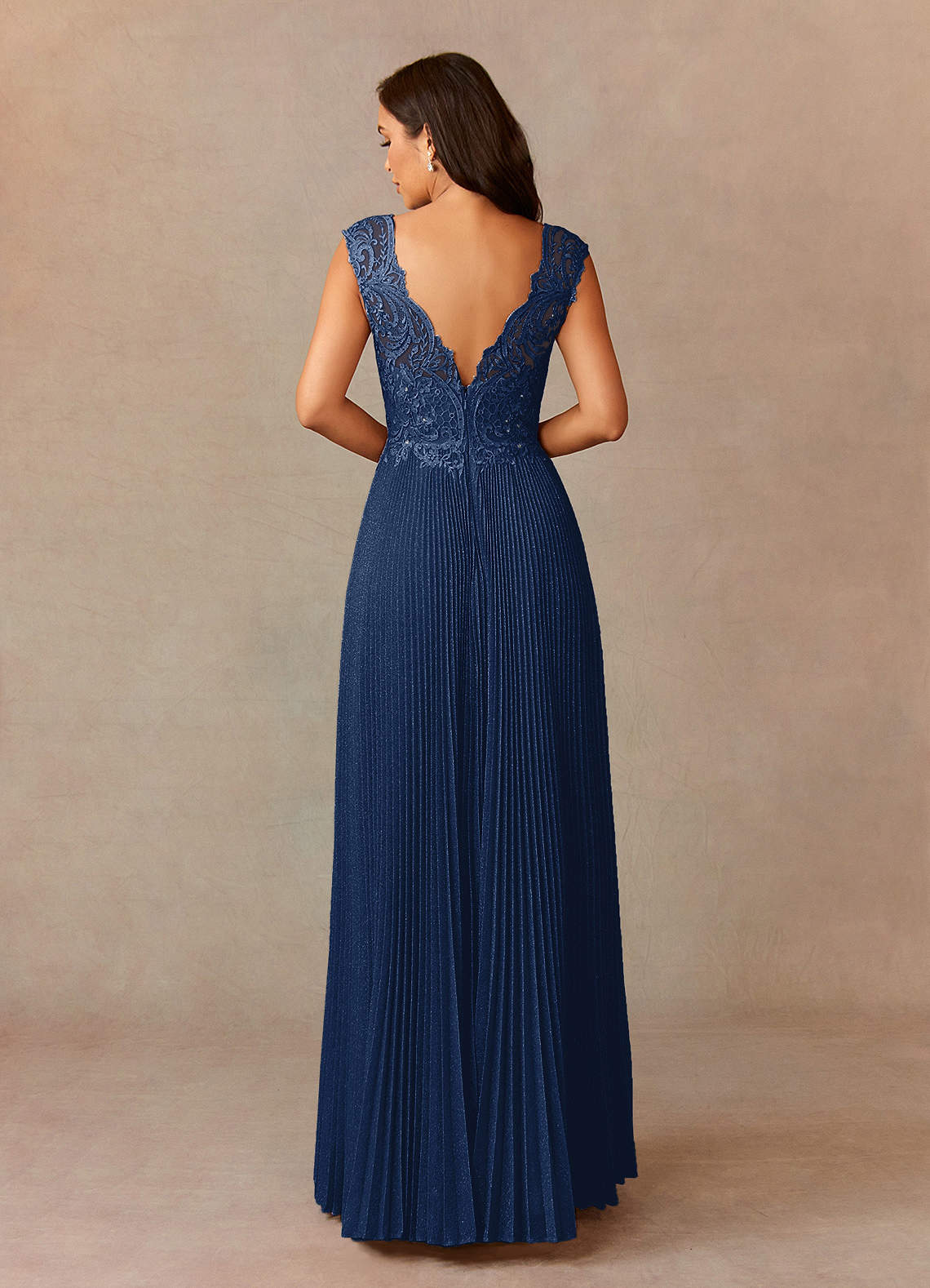 Dark Navy Upstudio Vandalia Dark Navy A-Line V-Neck Shimmer Knit Dress ...