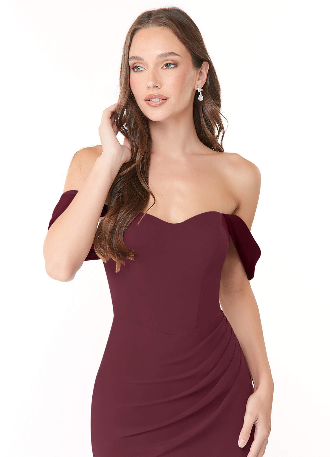 Azazie Lynnie Cabernet Bridesmaid Dresses | Azazie