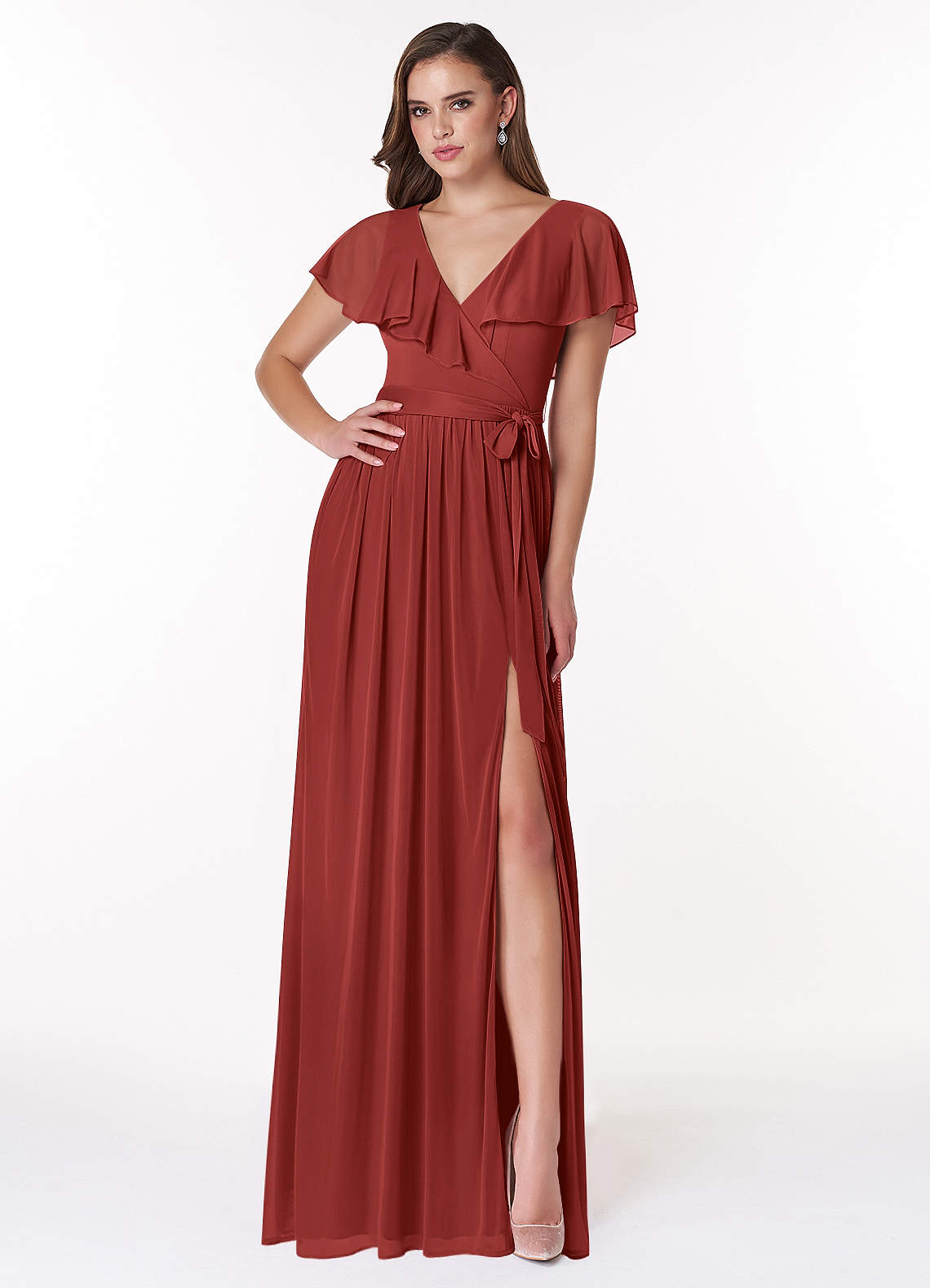 Rust Azazie Jael Bridesmaid Dresses | Azazie