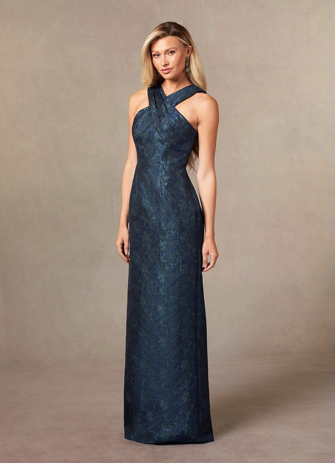Upstudio Lennox Dark Navy Sheath Jacquard Dress | Azazie