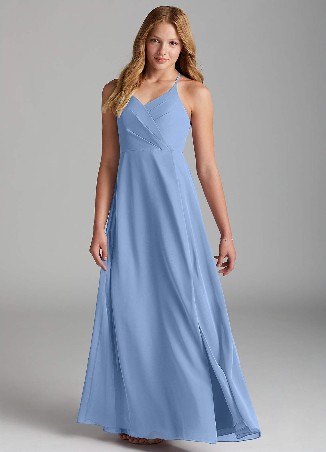 Steel Blue Azazie Davis Junior Junior Bridesmaid Dresses | Azazie
