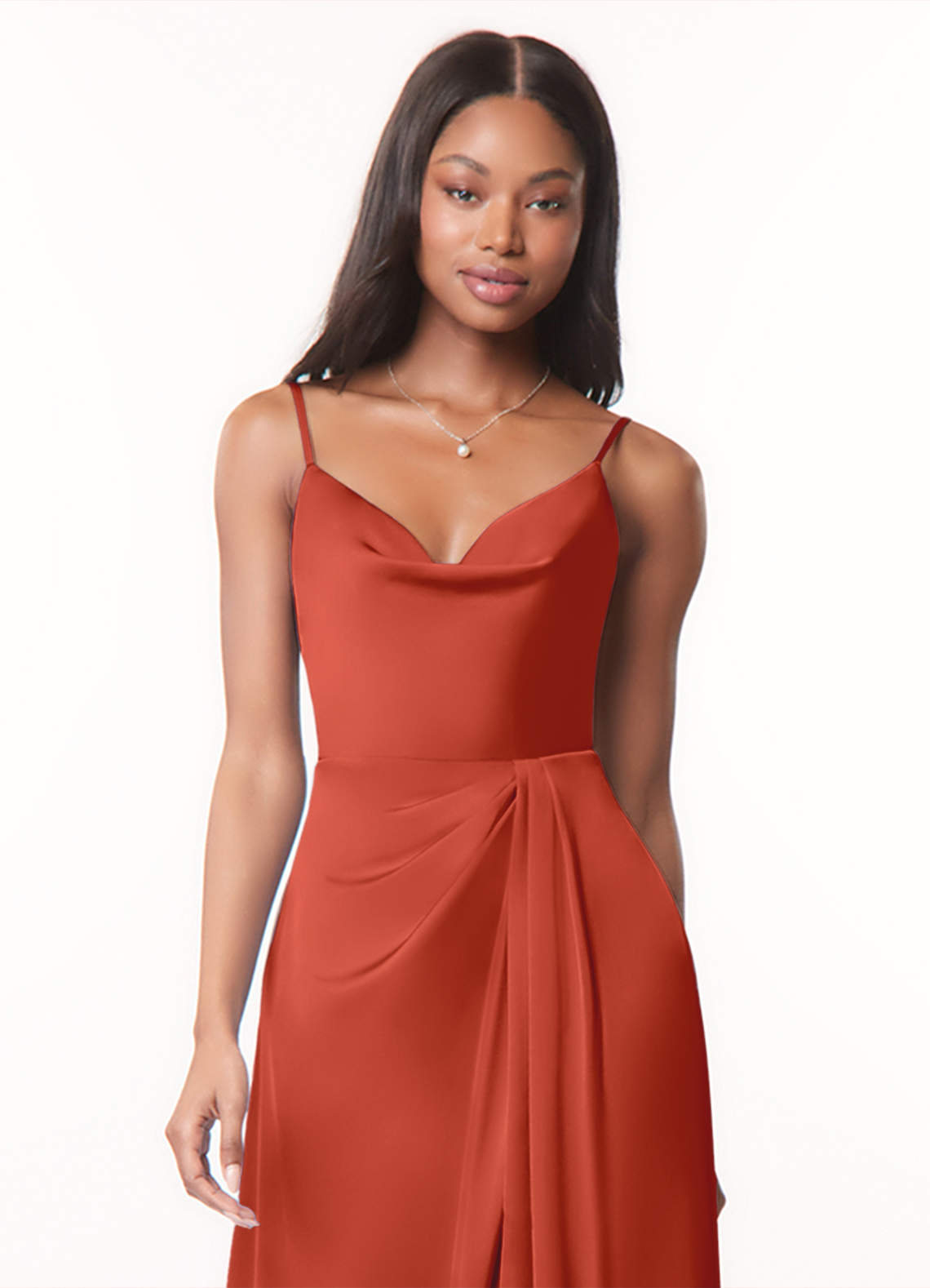Rust Azazie Brielle Bridesmaid Dresses | Azazie