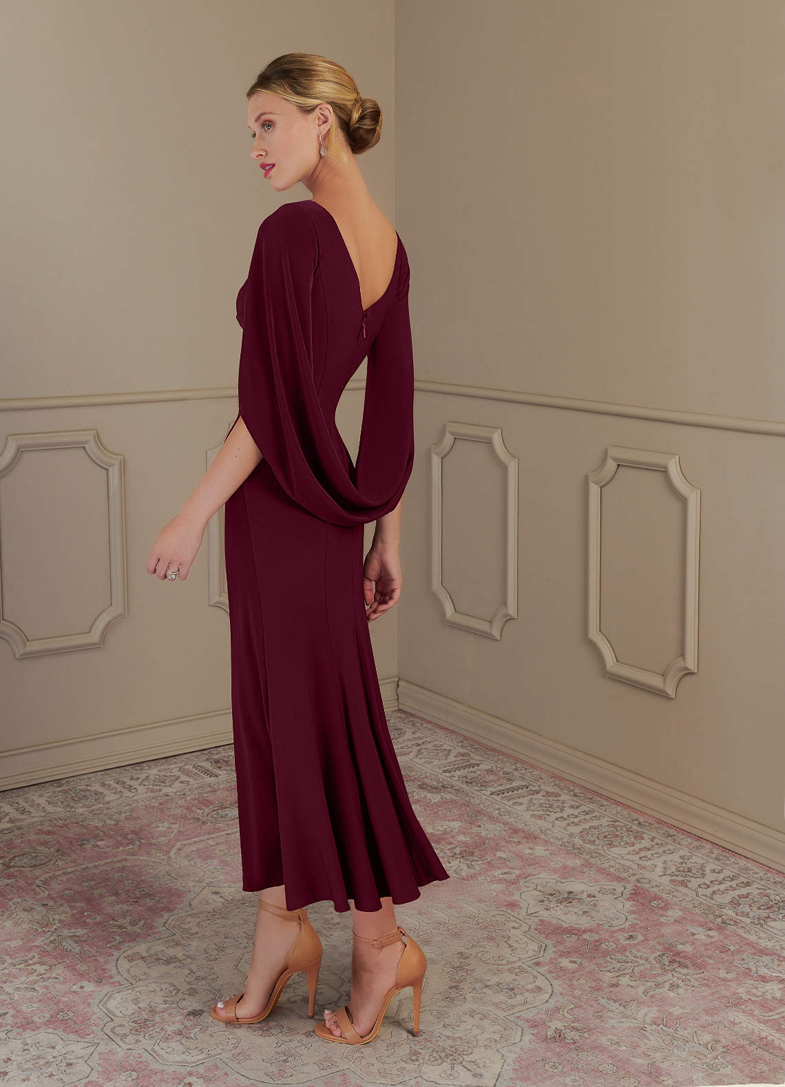 Cabernet Azazie Bellona Sheath Boatneck Luxe Knit Ballerina Length ...