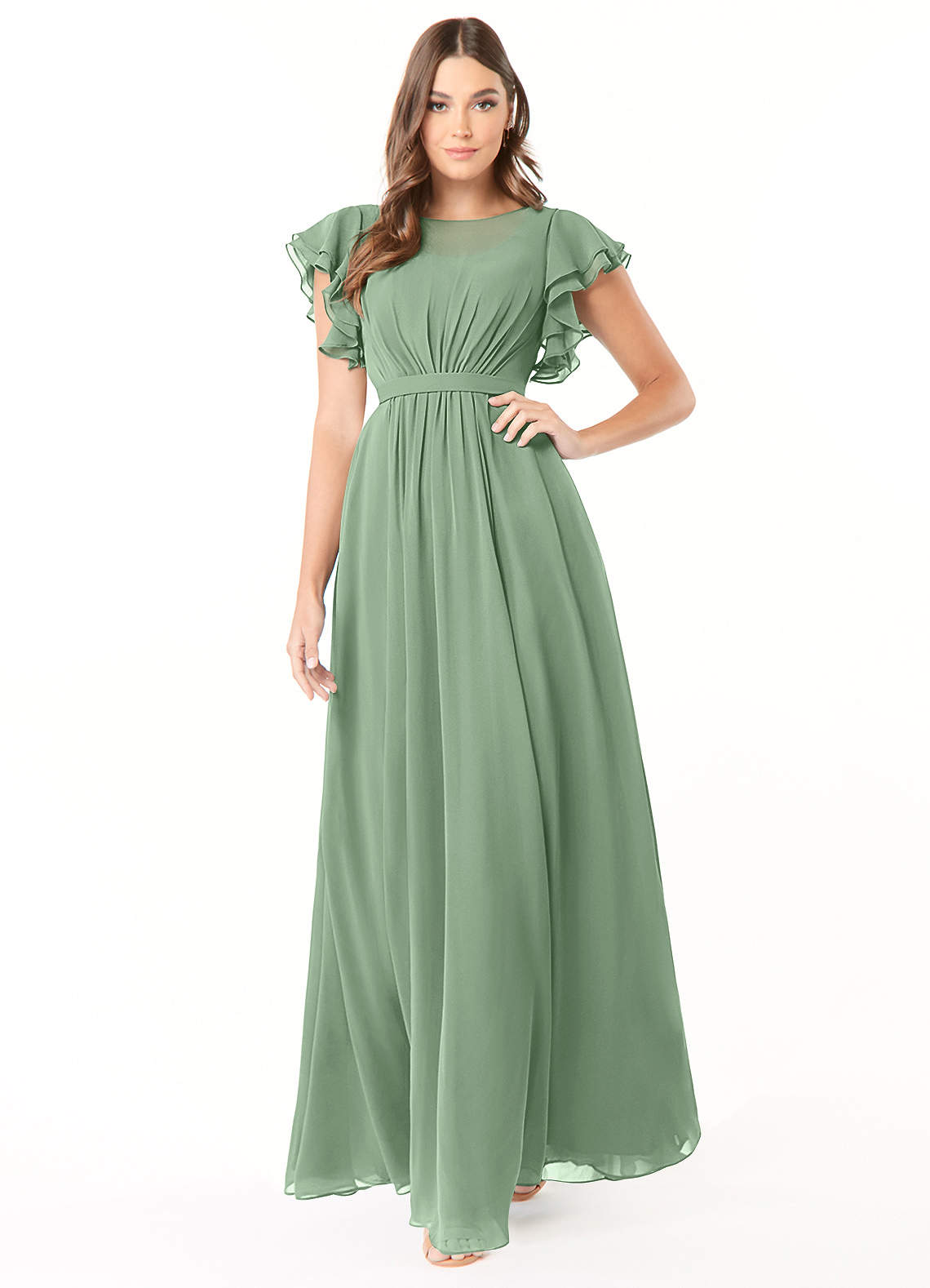 Azazie Daphne Matcha Modest Bridesmaid Dresses | Azazie