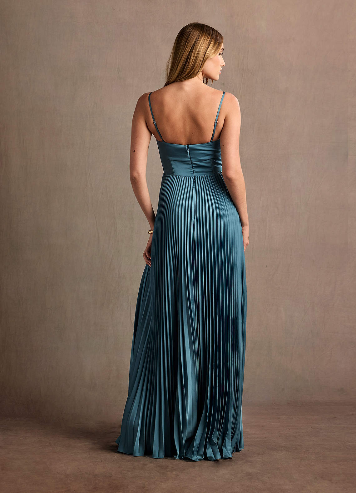 Tyla Azure Blue Pleated Maxi Dress | Azazie